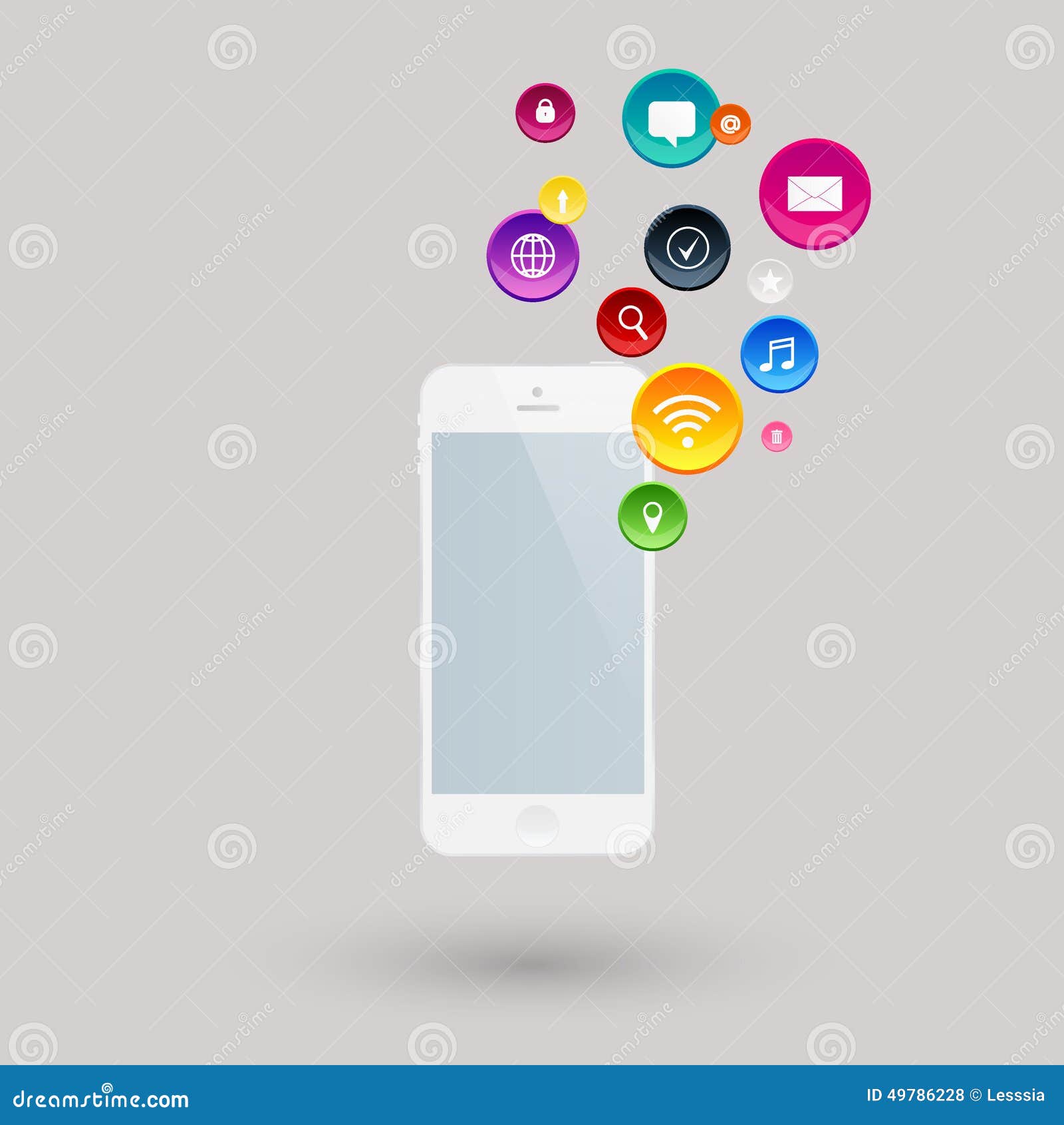 Mobile Communication by Smart Phone Apps Stock Vector - Illustration of ...