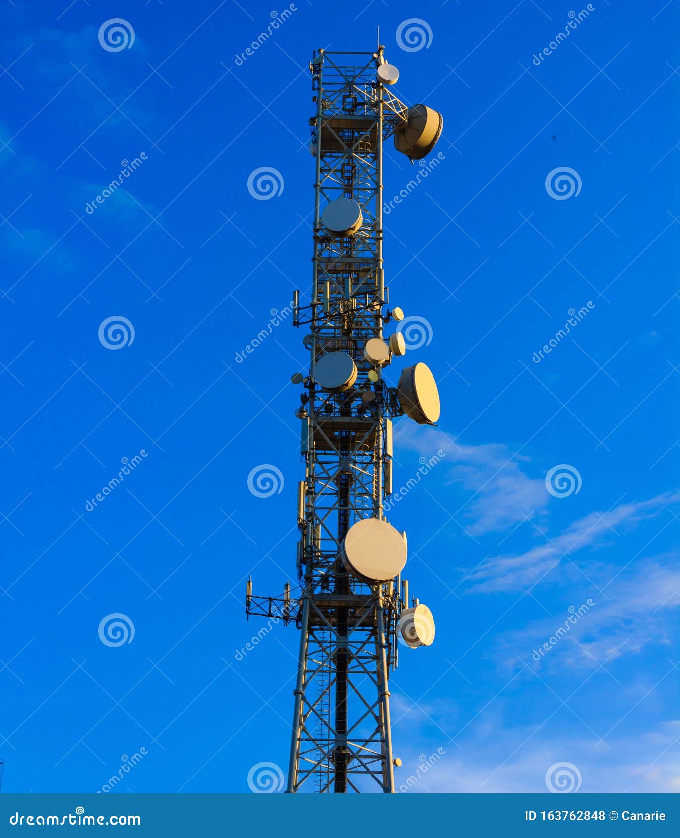 Mobile communication tower stock photo. Image of phone - 163762848