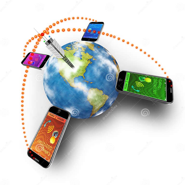 Mobile communications stock illustration. Illustration of reflection ...