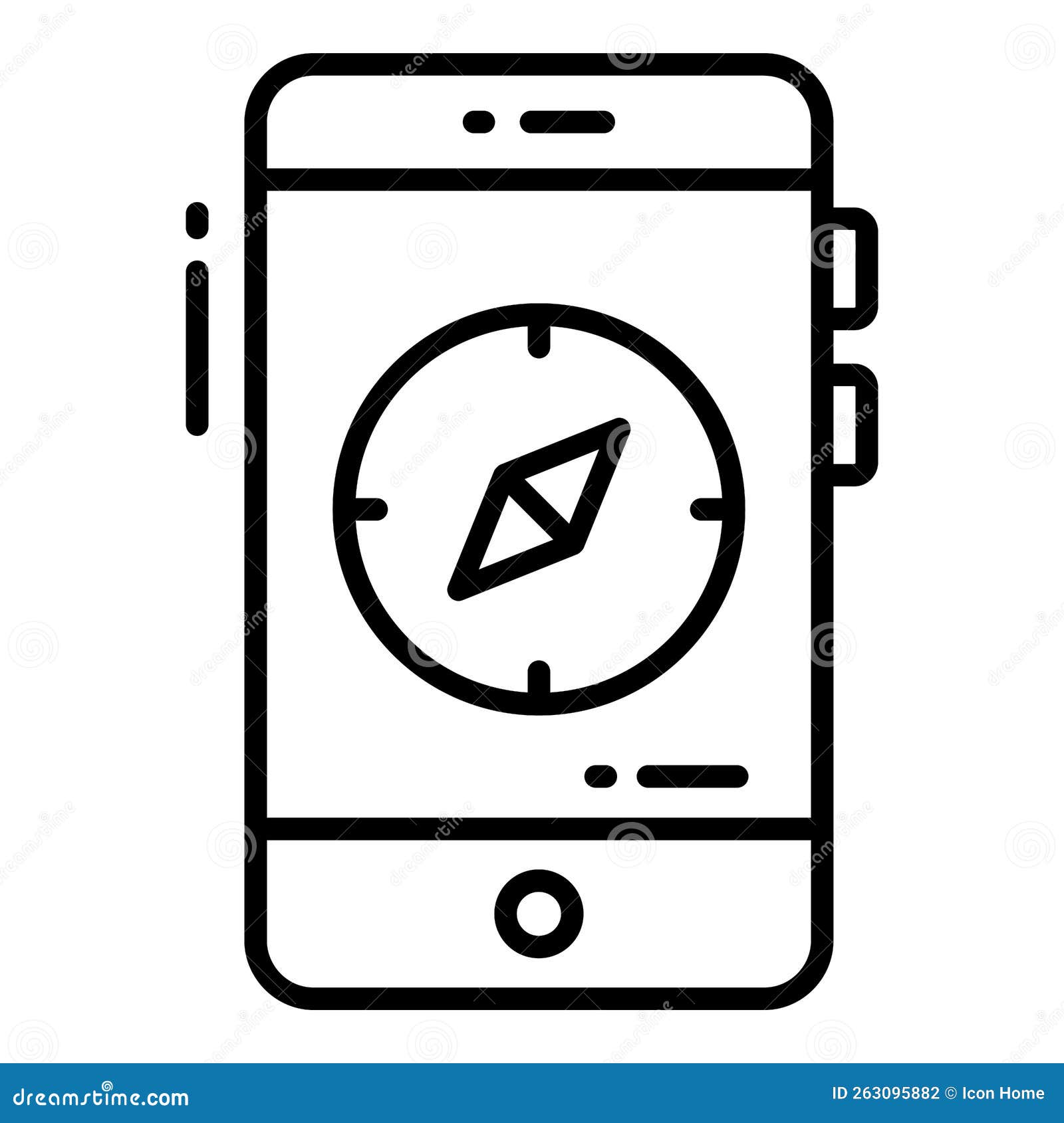 Mobile Compass Icon Related Map Location and Navigation Line Icon ...