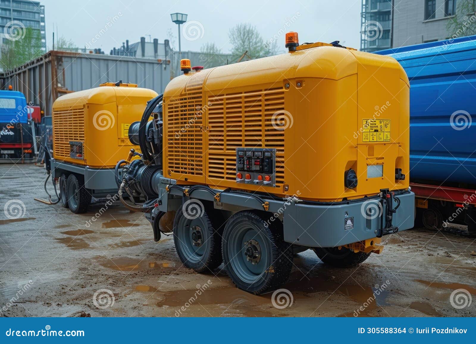 Mobile Compressor for Construction Stock Photo - Image of control ...