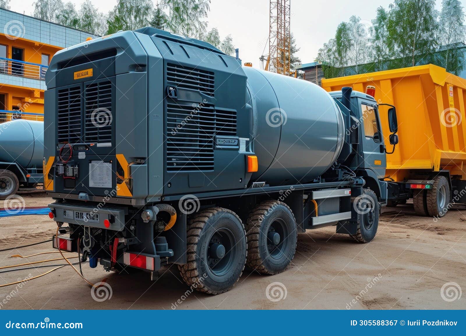 Mobile Compressor for Construction Stock Image - Image of reliability ...