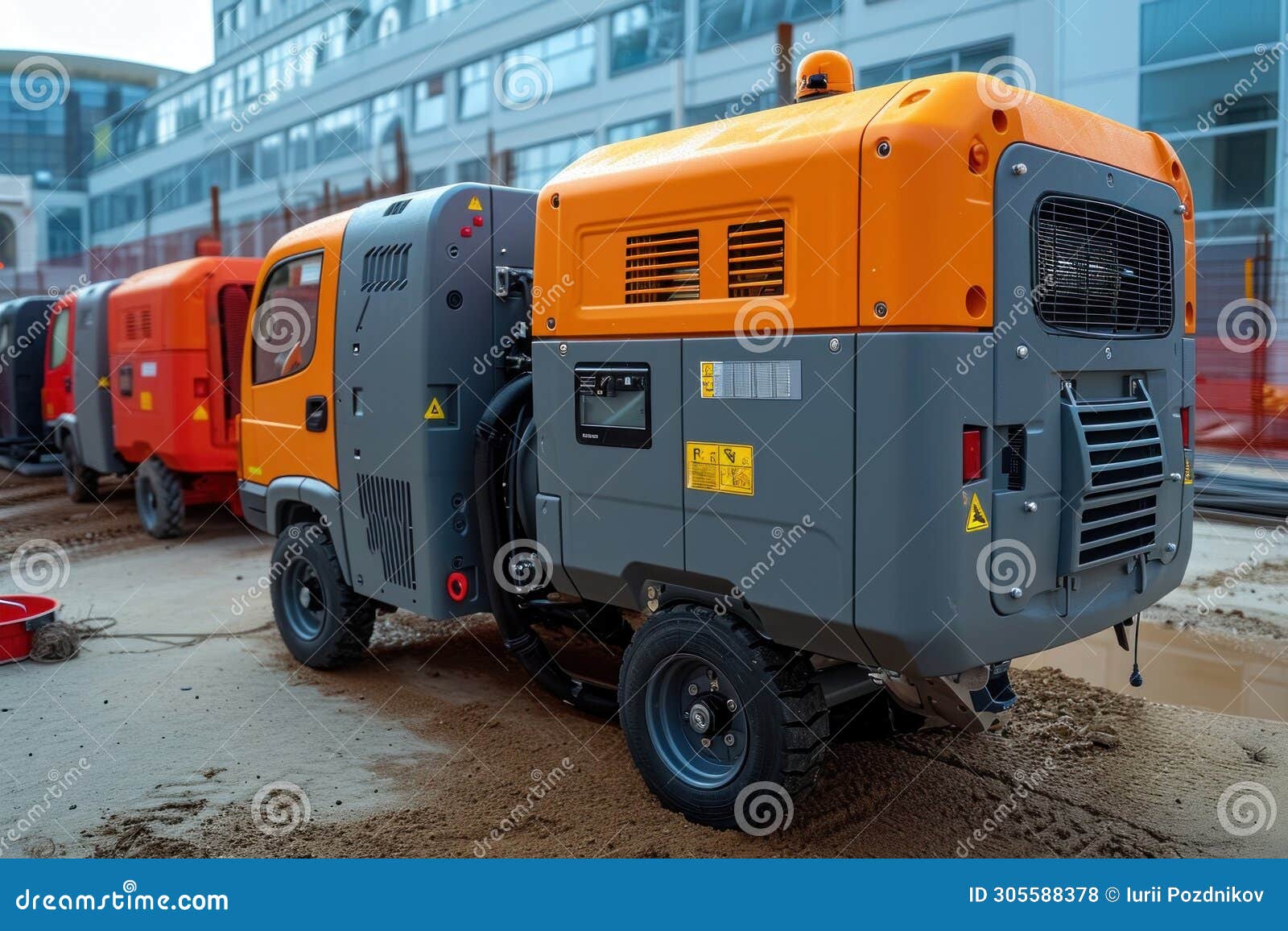 Mobile Compressor for Construction Stock Photo - Image of power ...