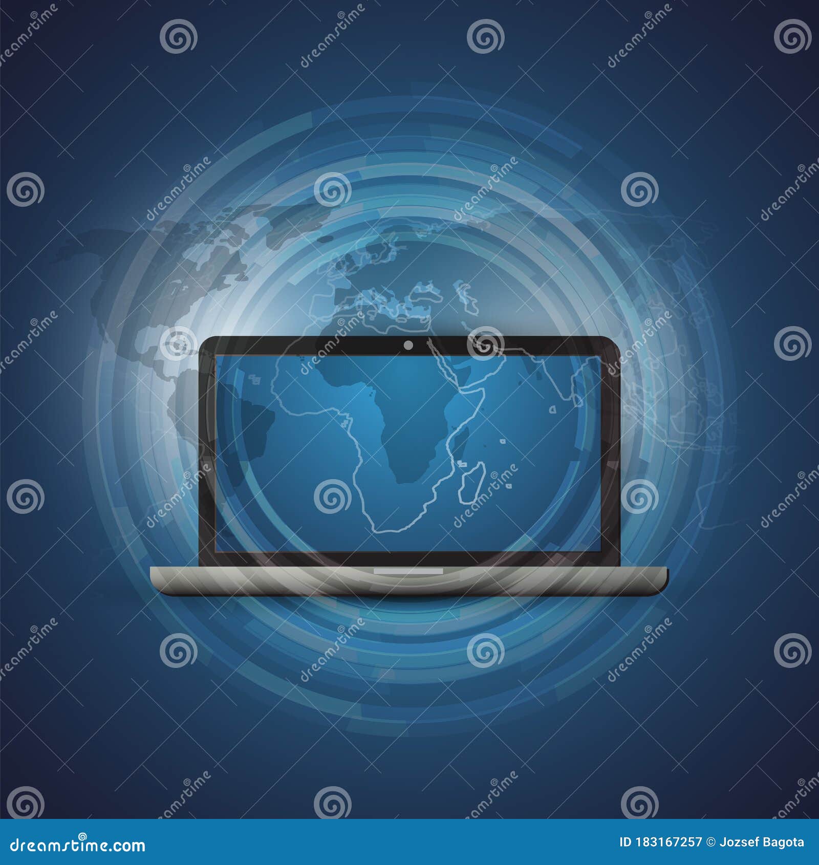 Mobile Computing and Networks Concept with World Map - Abstract Global ...