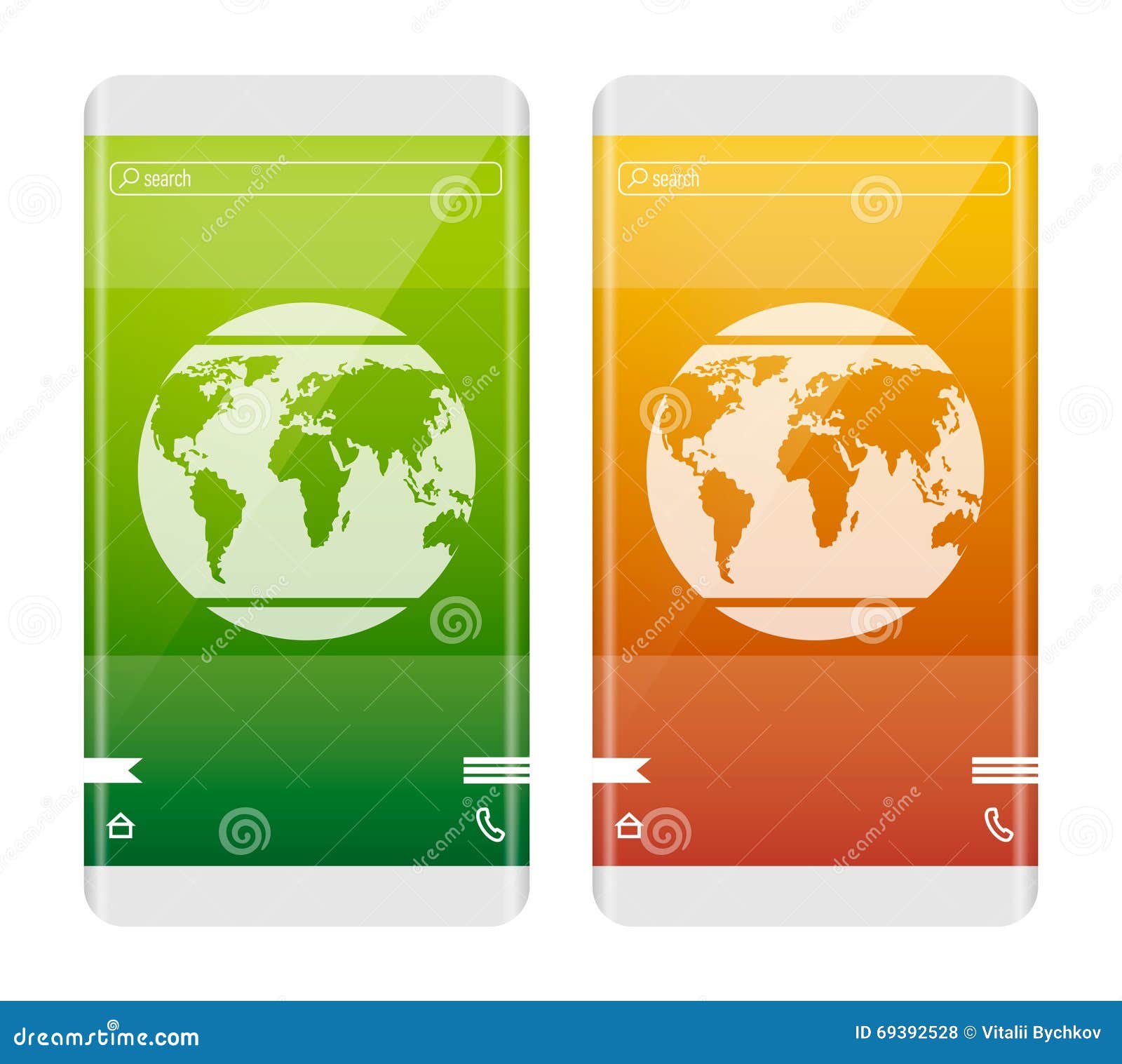 Mobile Concept. Earth on the Screen. Phone with Curved Edge. Earth Day ...