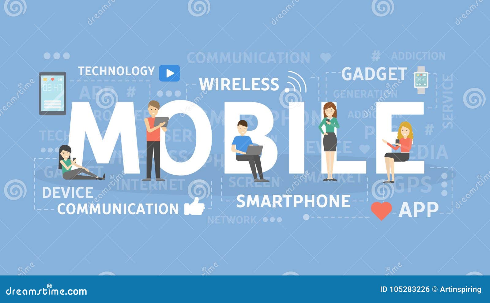 Mobile Concept Illustration. Stock Vector - Illustration of service ...