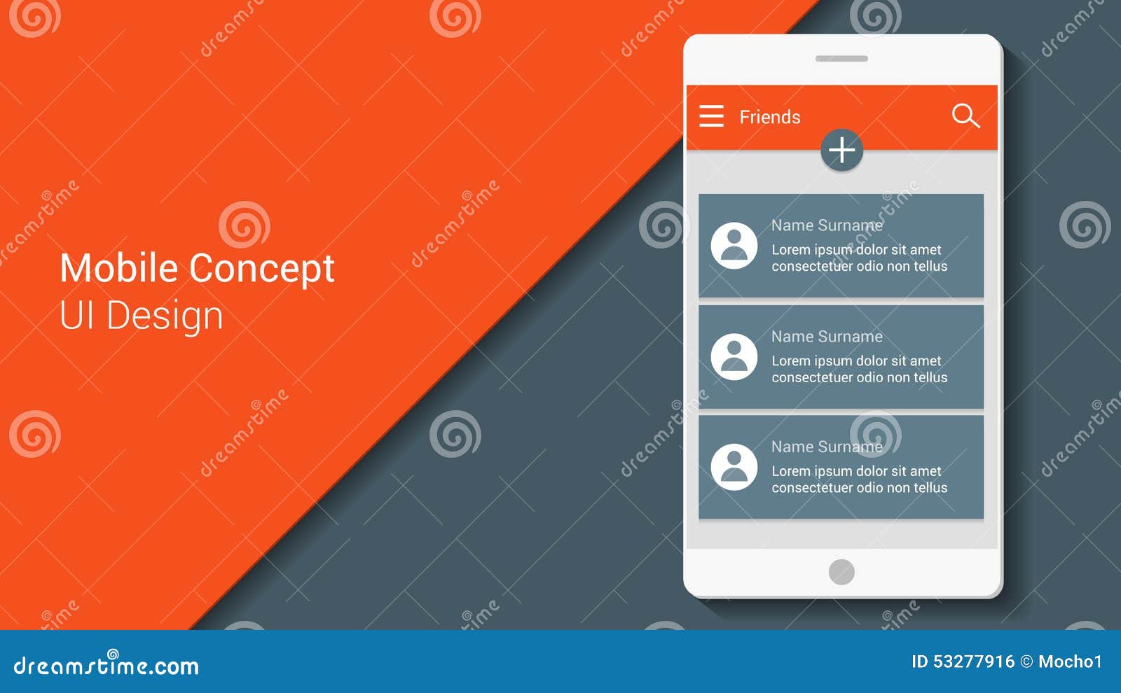 Mobile Concept - Material Design Stock Vector - Illustration of color ...