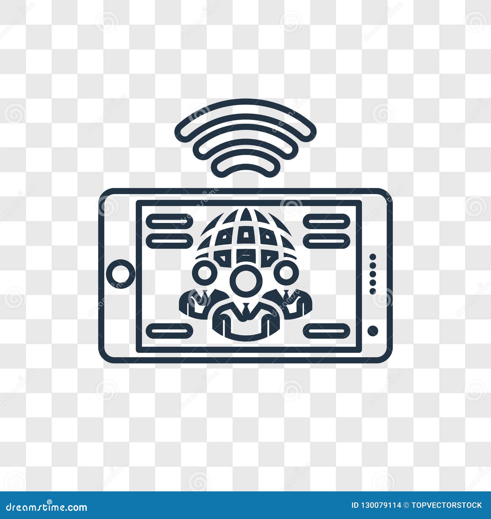 Mobile Concept Vector Linear Icon Isolated on Transparent Background ...