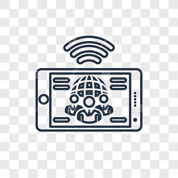 Mobile Concept Vector Linear Icon Isolated on Transparent Background ...