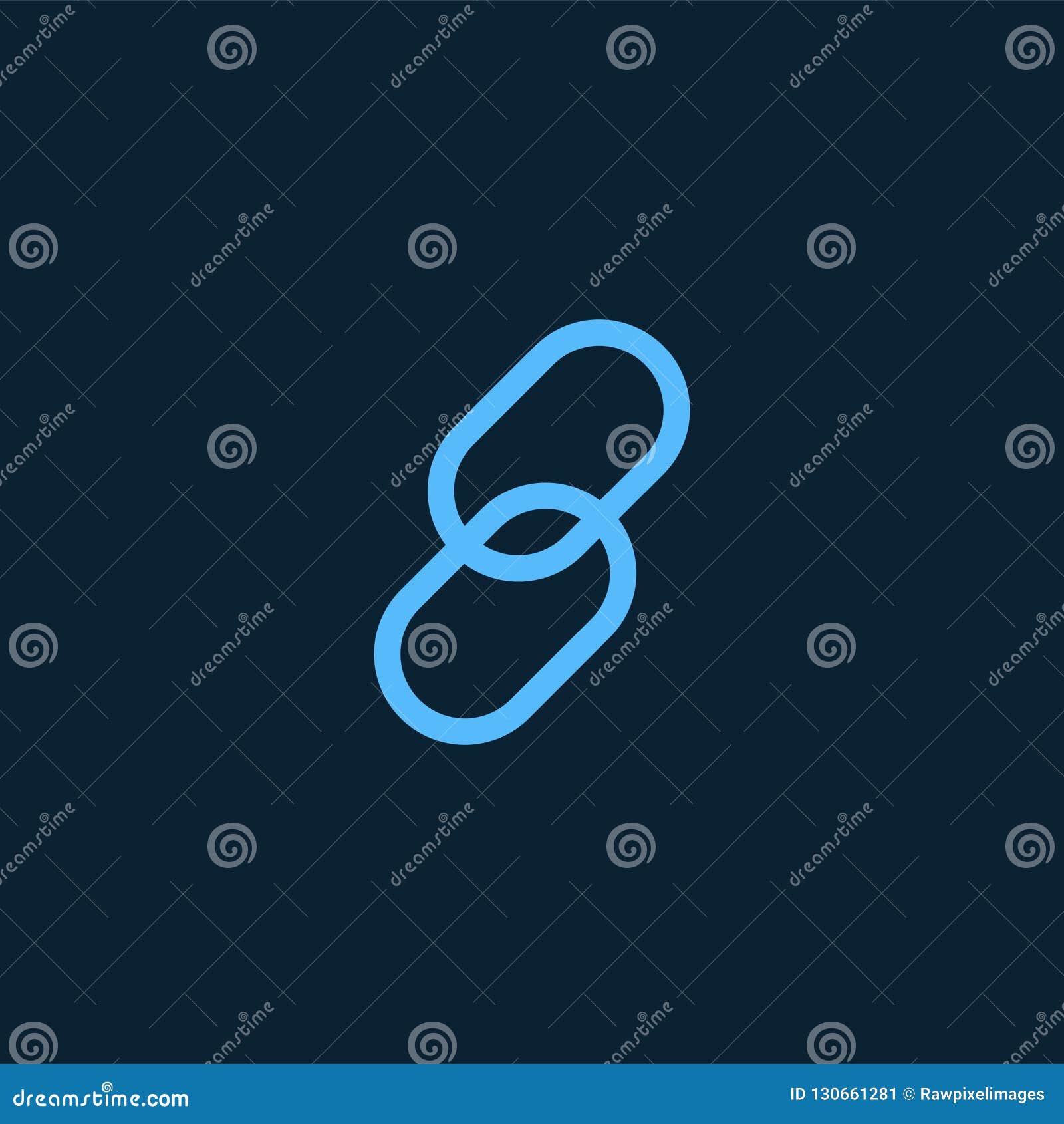 Connecting Blue Chains Symbol Vector Stock Vector - Illustration of ...