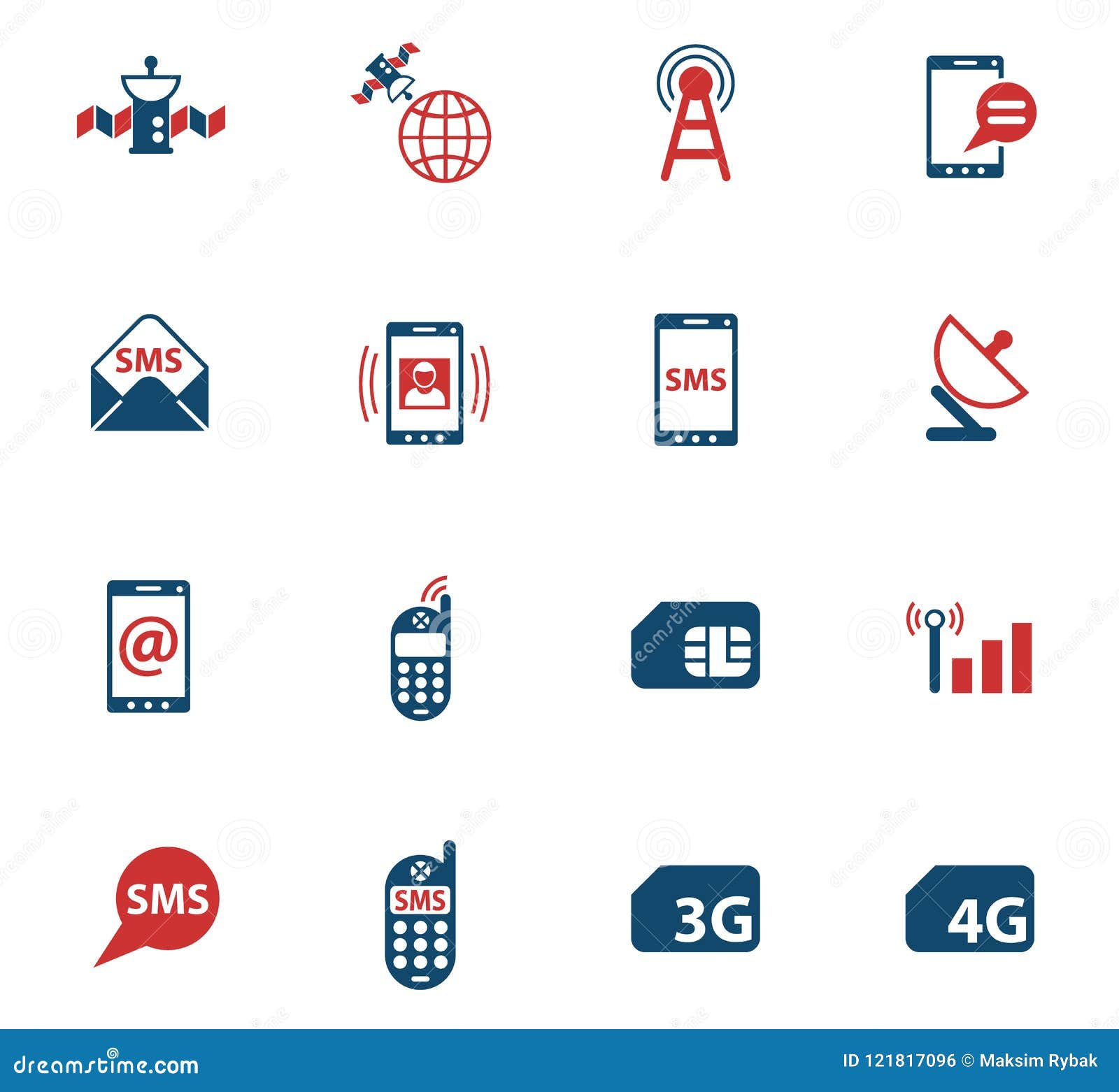 Mobile connection icon set stock vector. Illustration of vector - 121817096