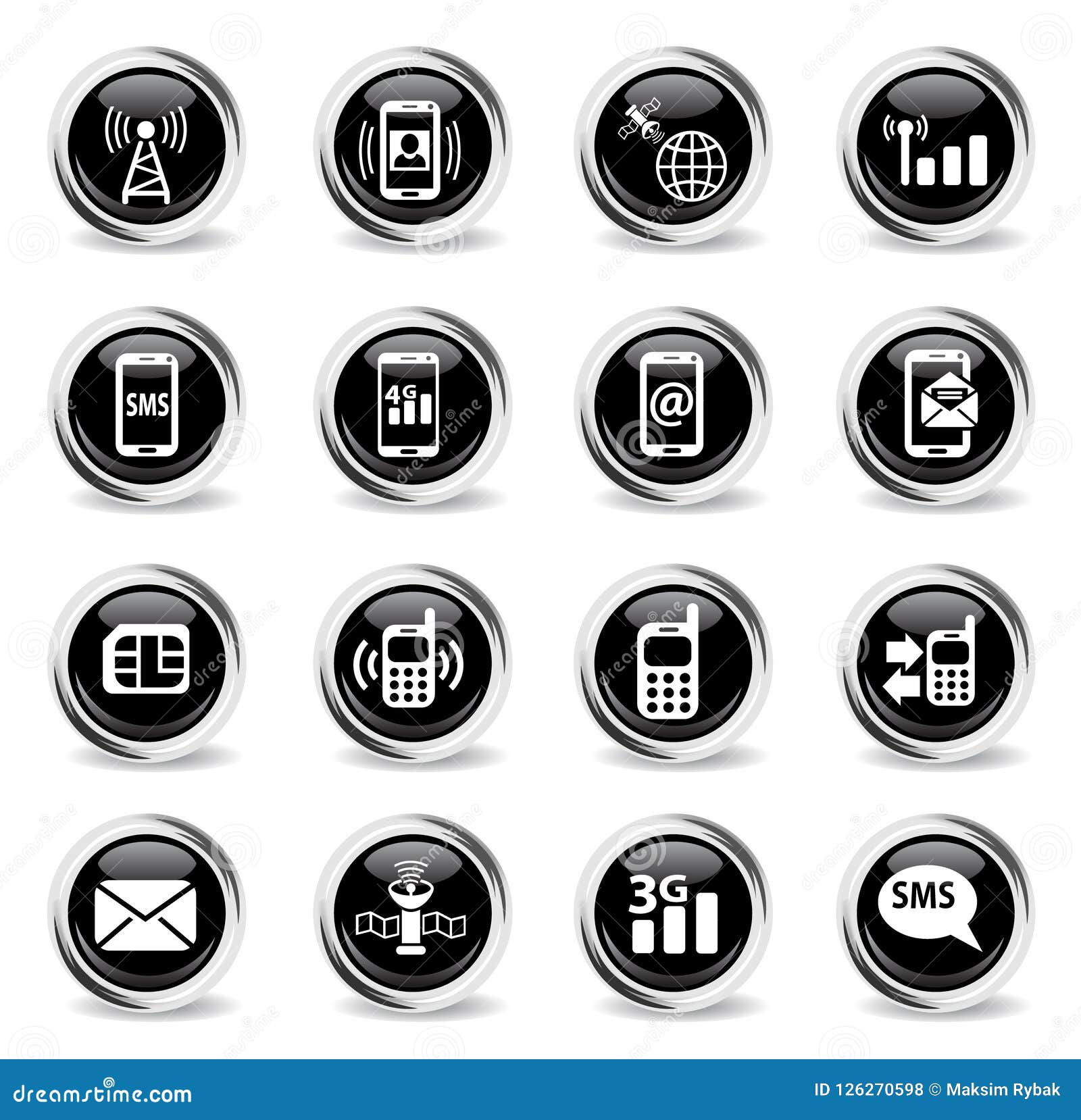 Mobile connection icon set stock illustration. Illustration of folding ...