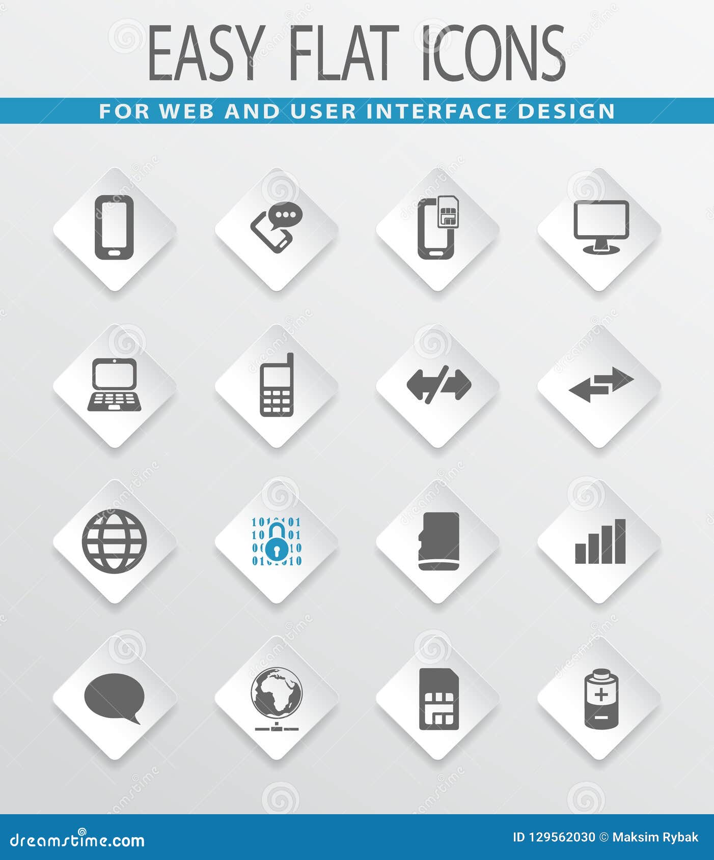 Mobile Connection Icons Set Stock Vector - Illustration of ...