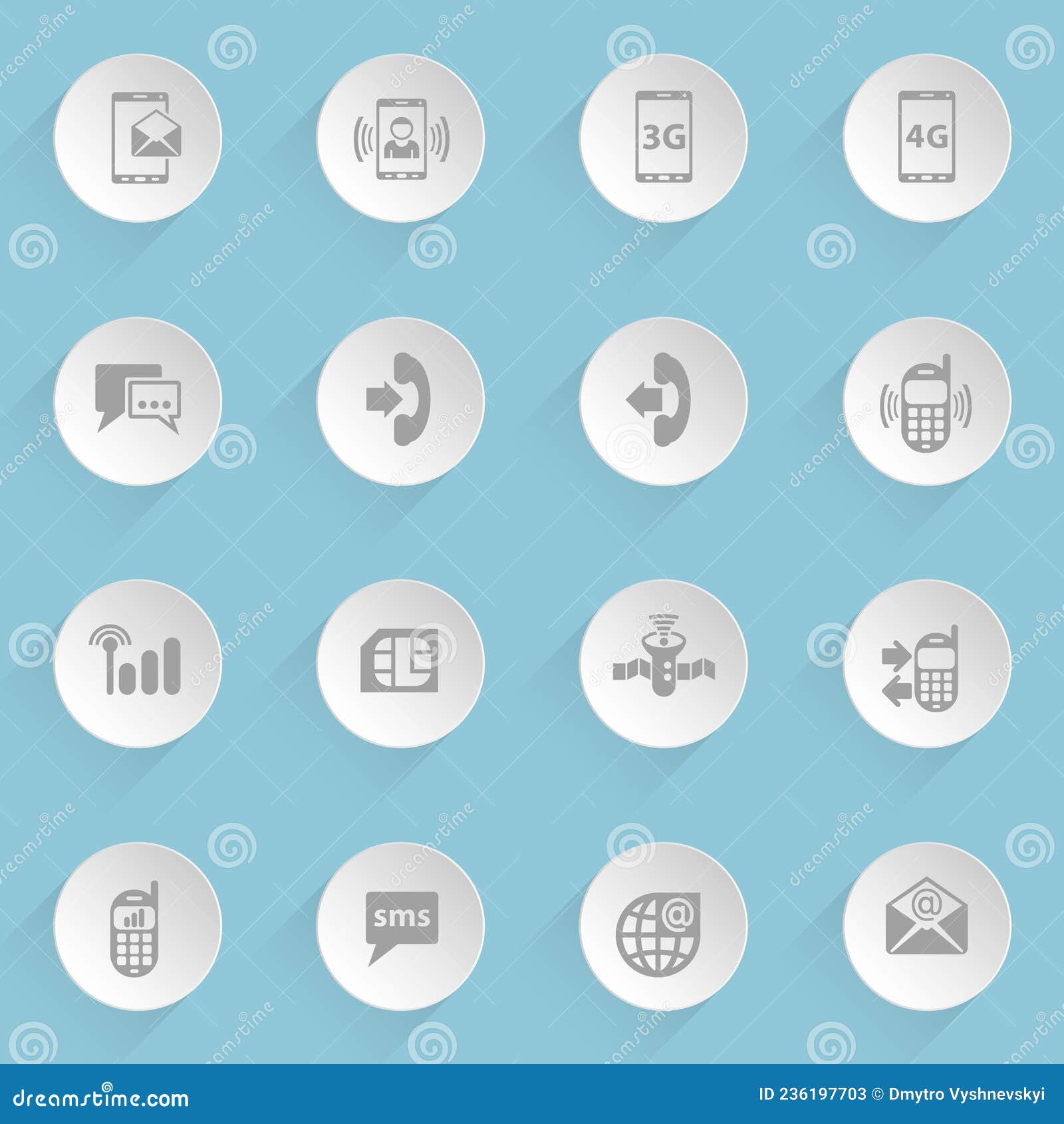 Mobile Connection Web Icons Stock Vector - Illustration of email, call ...