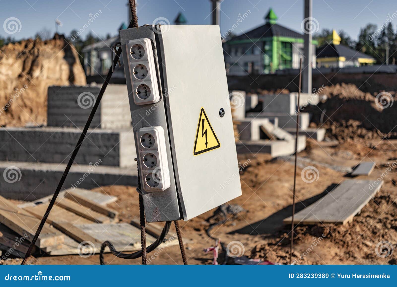 Mobile Construction Site Power Panel. Supply of Electricity during ...