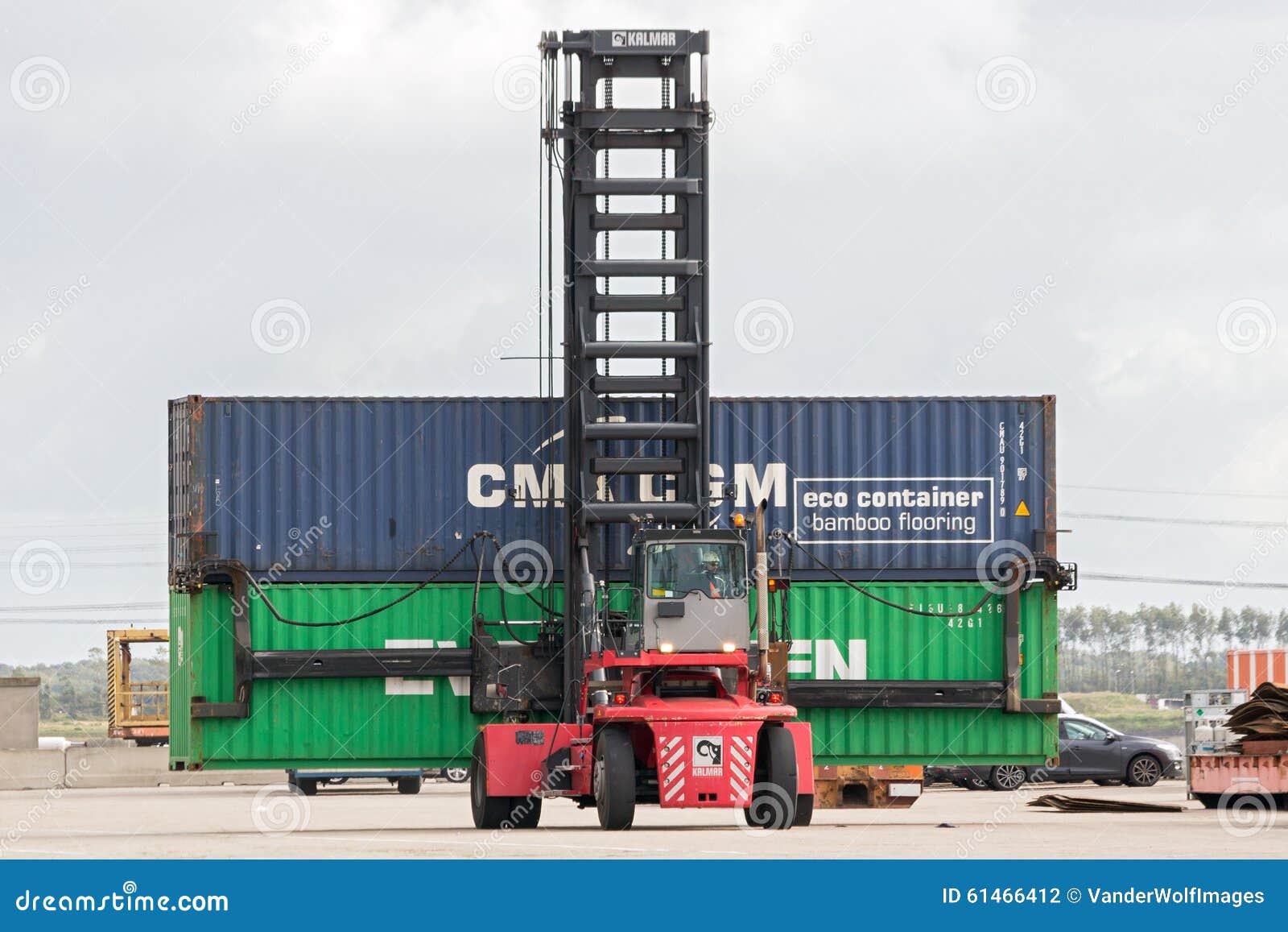 Mobile container handler editorial photography. Image of large - 61466412