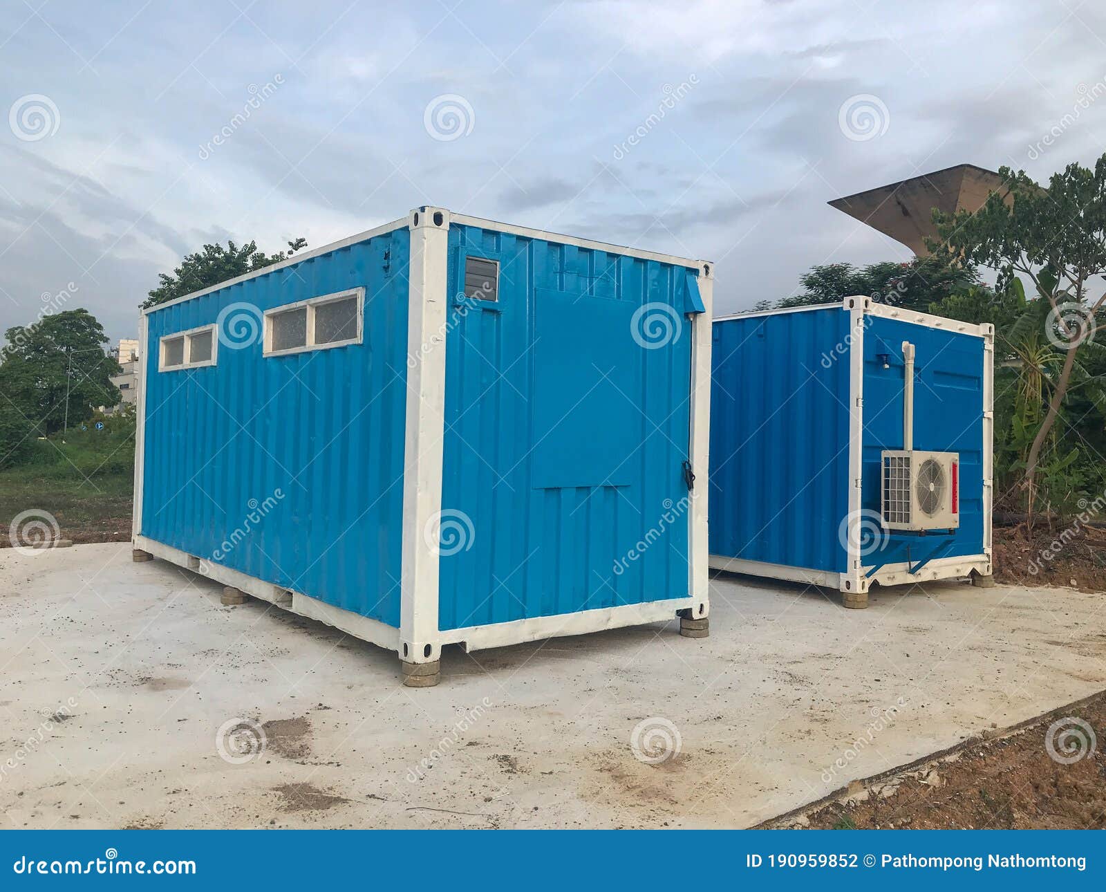 Containers Box at Construction Site Stock Photo - Image of container ...