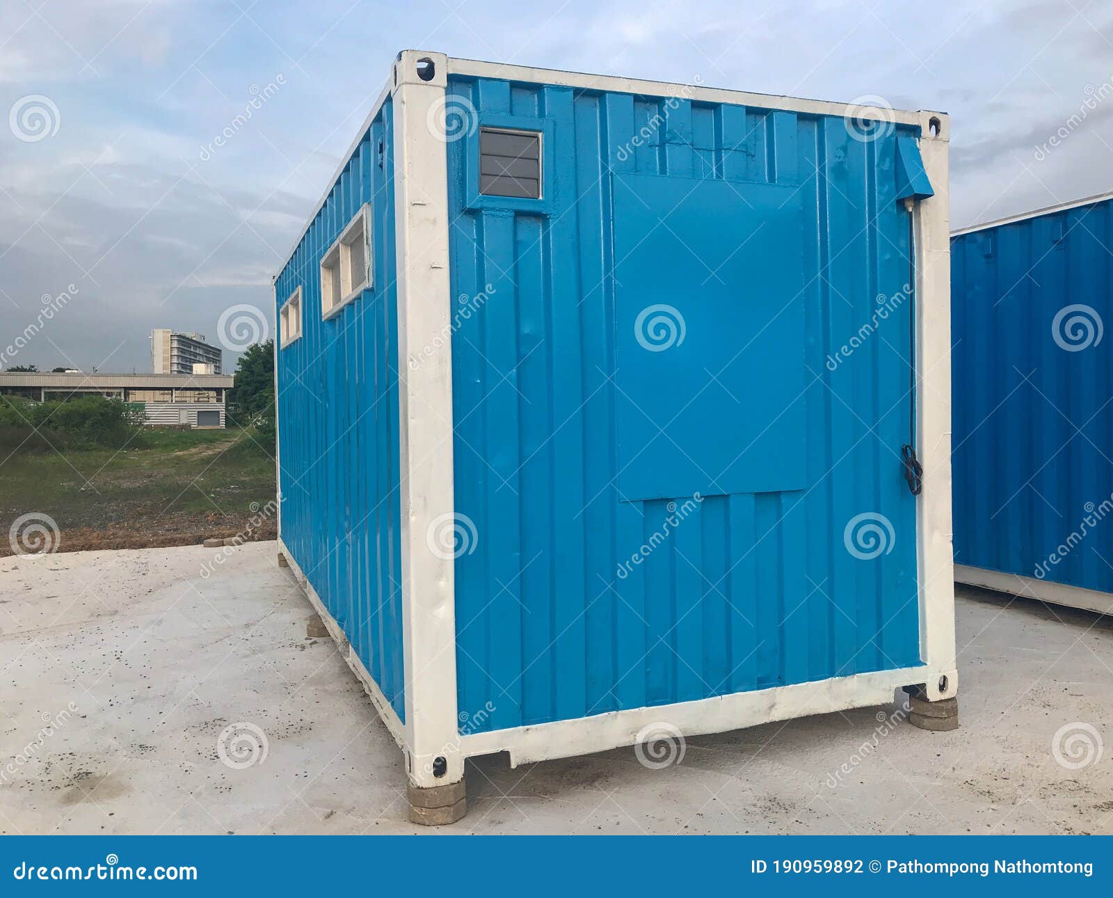 Containers Box at Construction Site Stock Photo - Image of iron, house ...