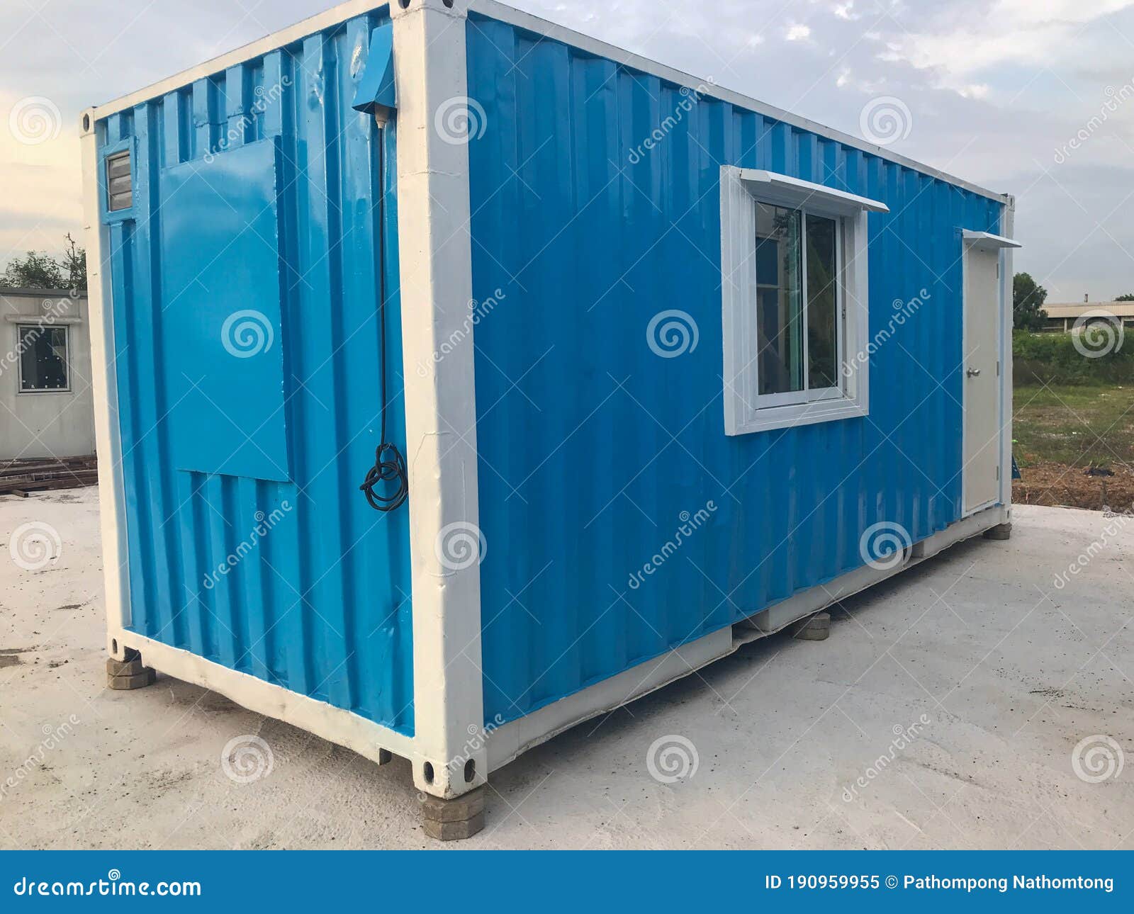 Containers Box at Construction Site Stock Image - Image of modular ...