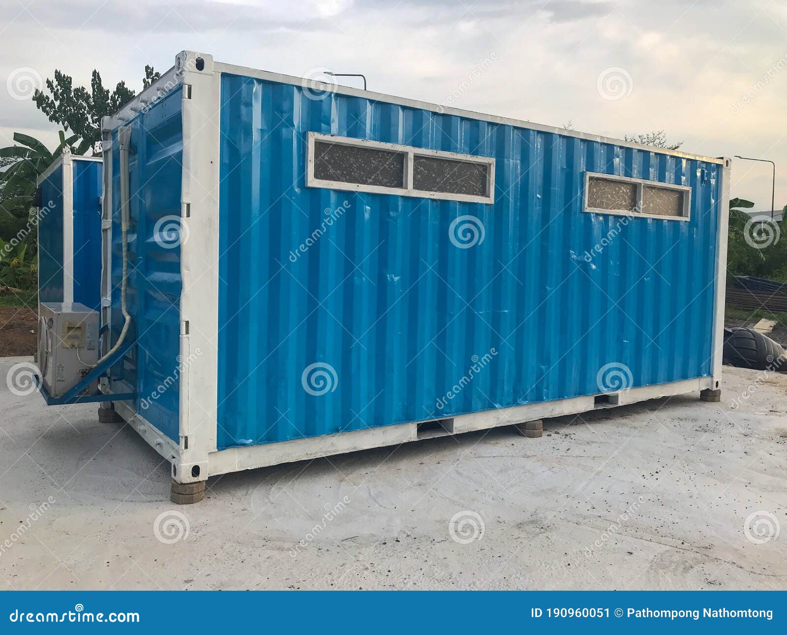 Containers Box at Construction Site Stock Image - Image of housing ...