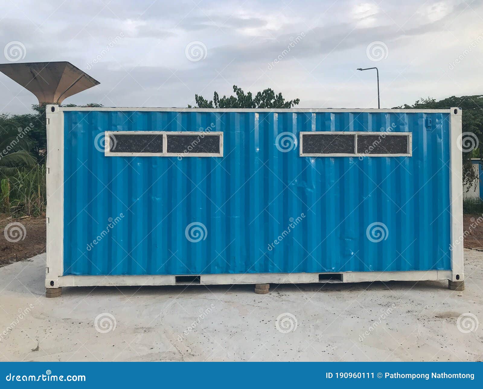 Containers Box at Construction Site Stock Image - Image of mobile ...