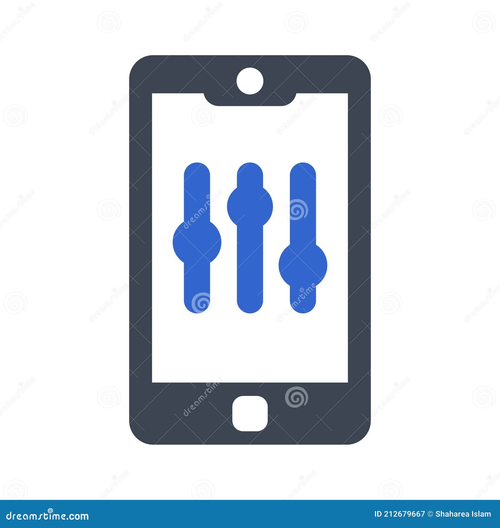 Mobile Control panel icon stock vector. Illustration of control - 212679667