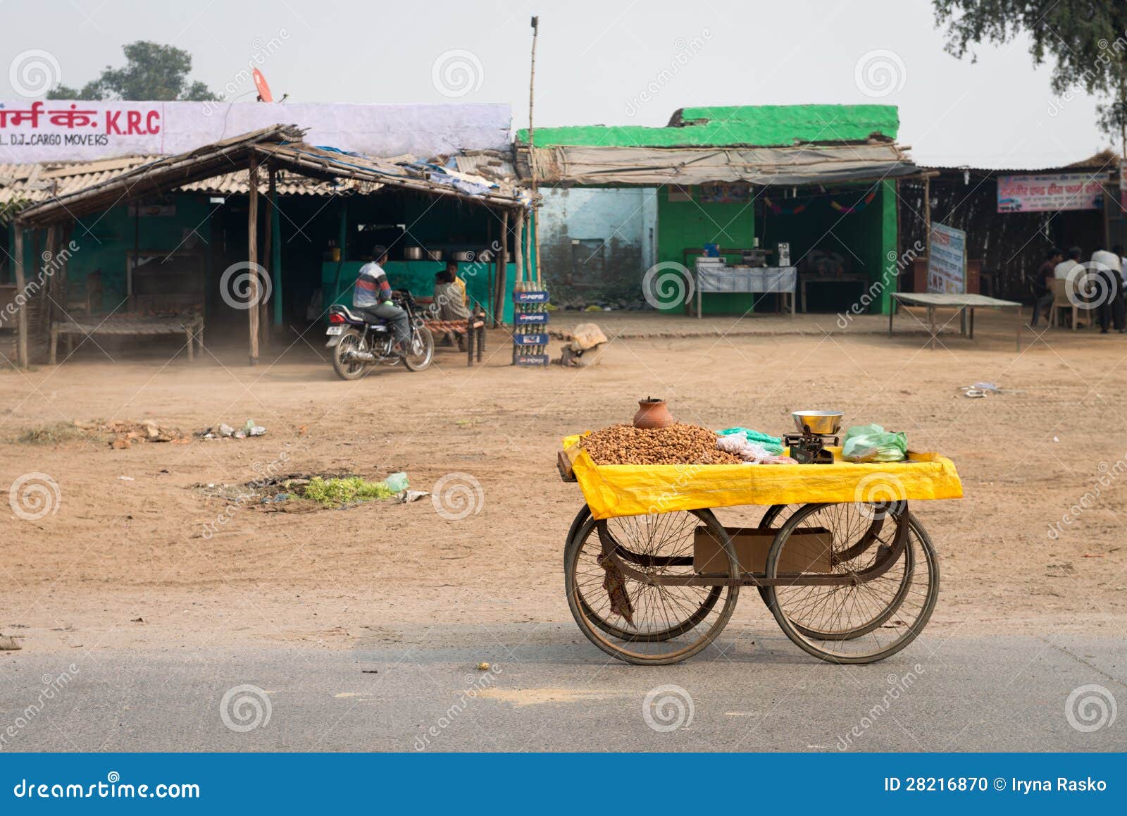 Mobile Counter with Peanuts a Front of Roadside Snack Bars, Cent ...