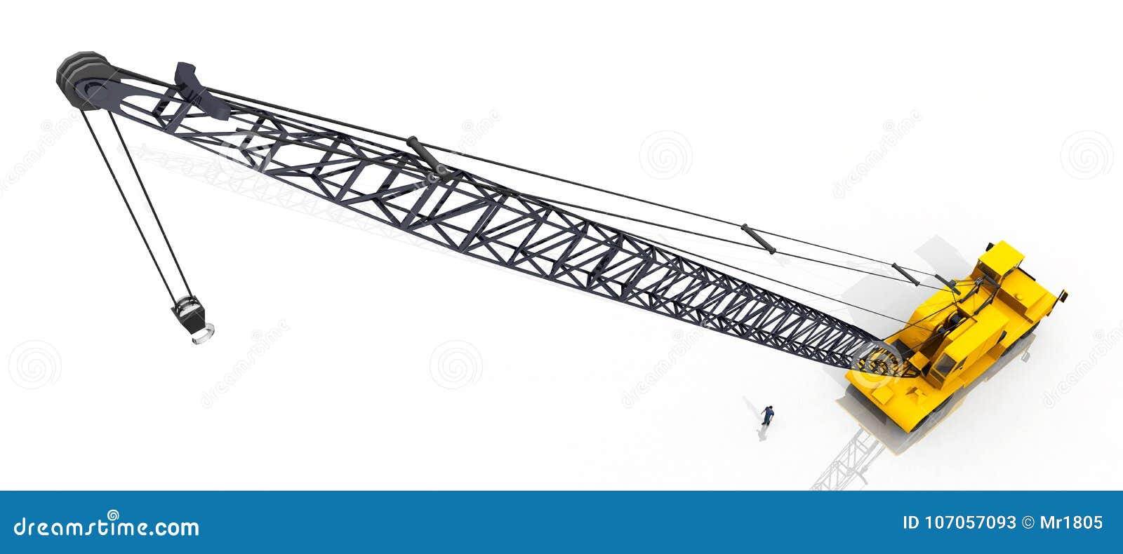 Mobile Crane Against a White Background Stock Illustration ...