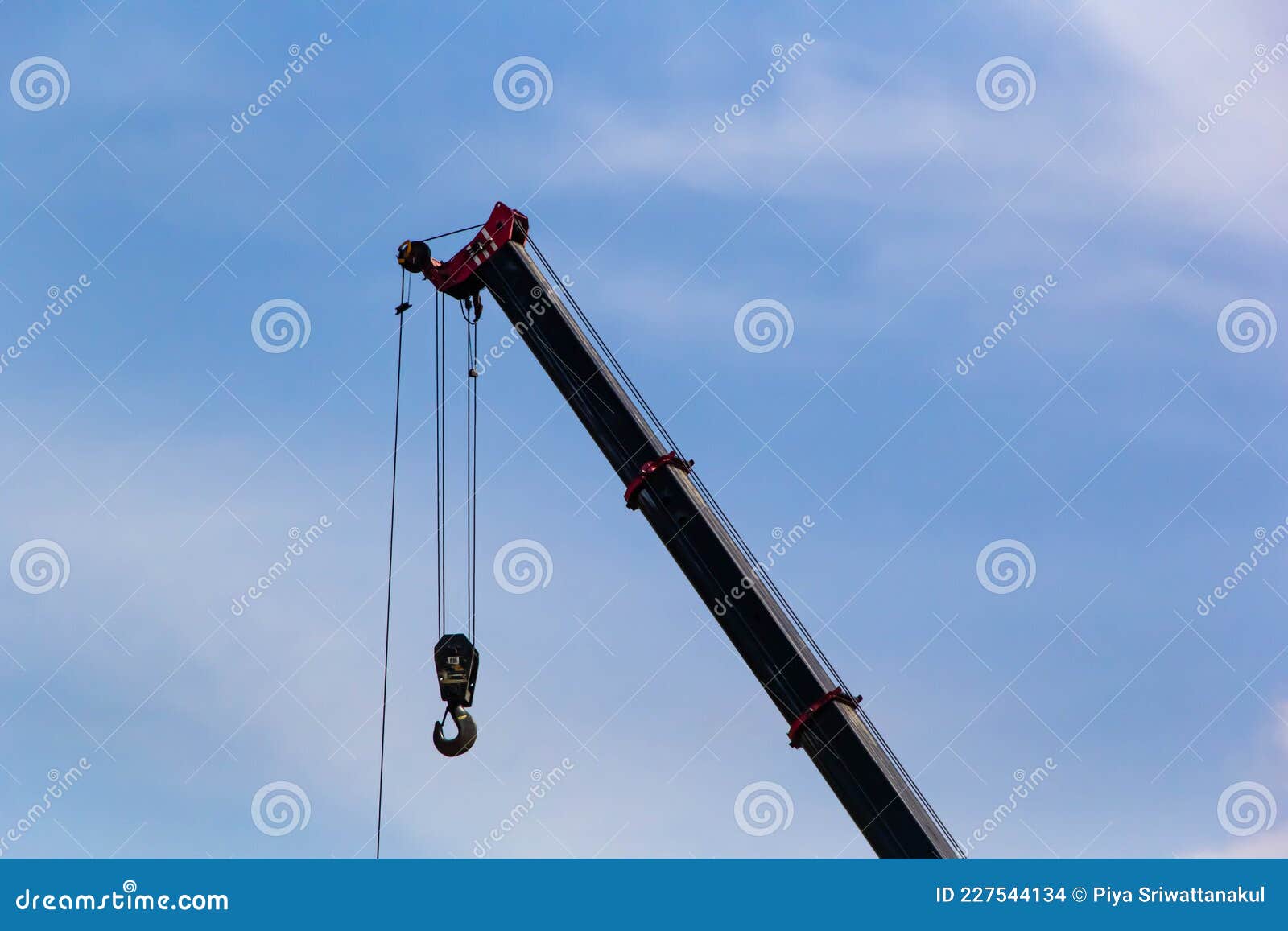 Mobile Crane Hook with Chains Stock Photo - Image of object, high ...