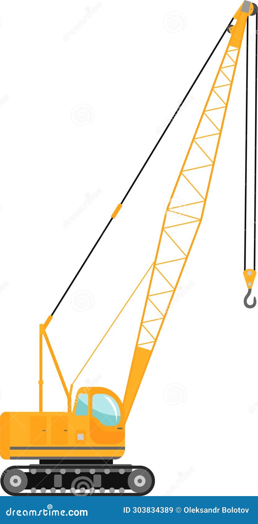 Mobile Crane Icon in Flat Style. Vector Illustration Stock Vector ...