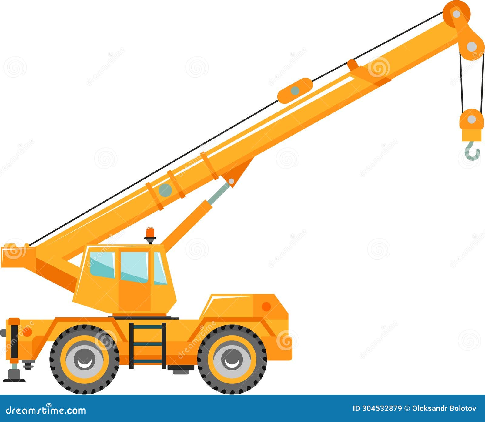 Mobile Crane Icon in Flat Style. Vector Illustration Stock Illustration ...