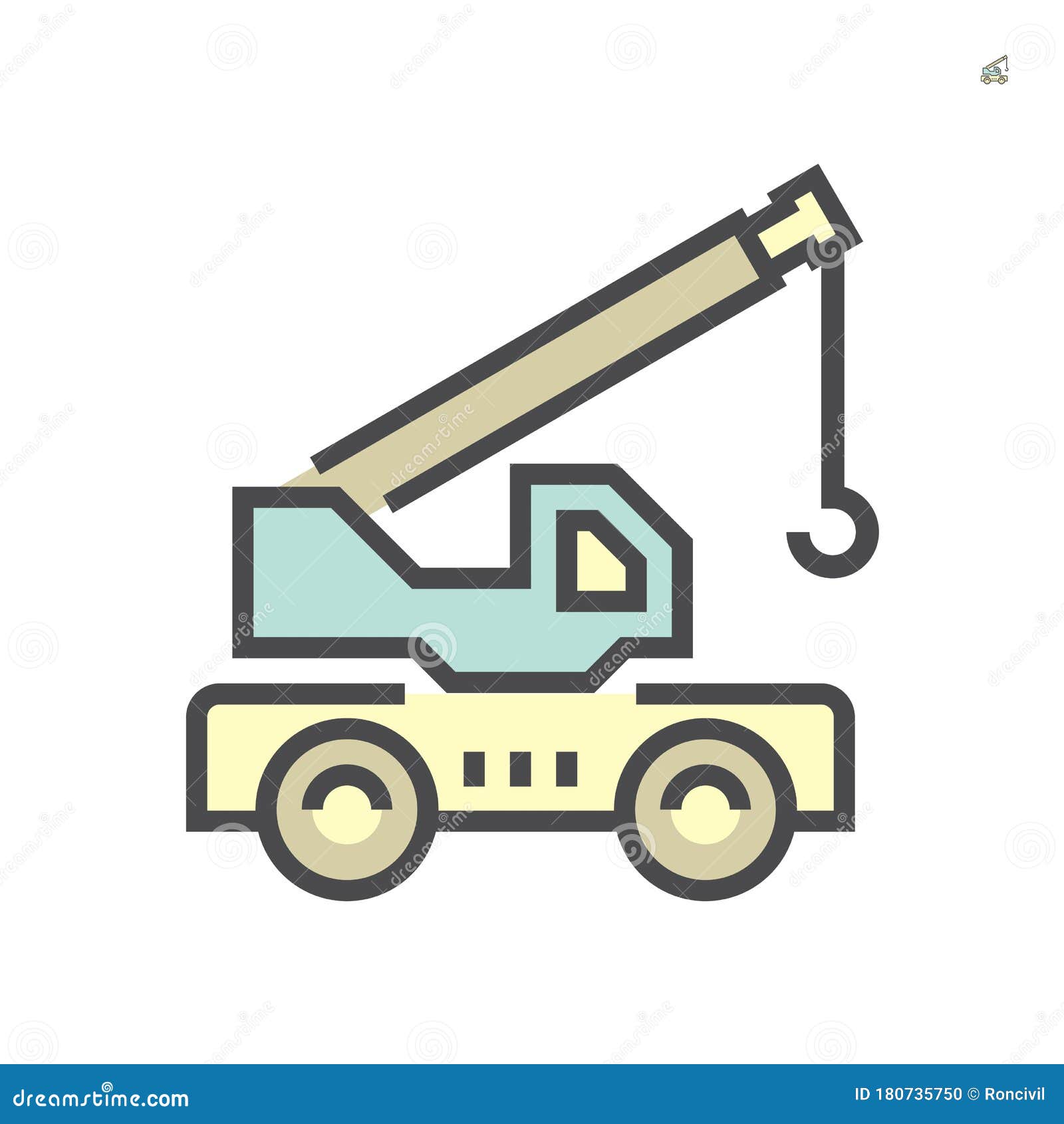 Mobile crane icon stock vector. Illustration of harbour - 180735750