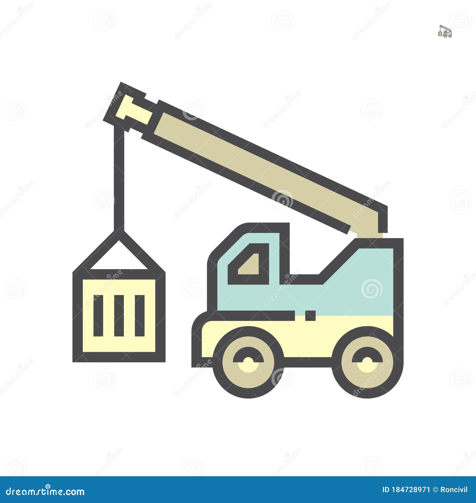 Mobile crane icon stock vector. Illustration of overhead - 184728971