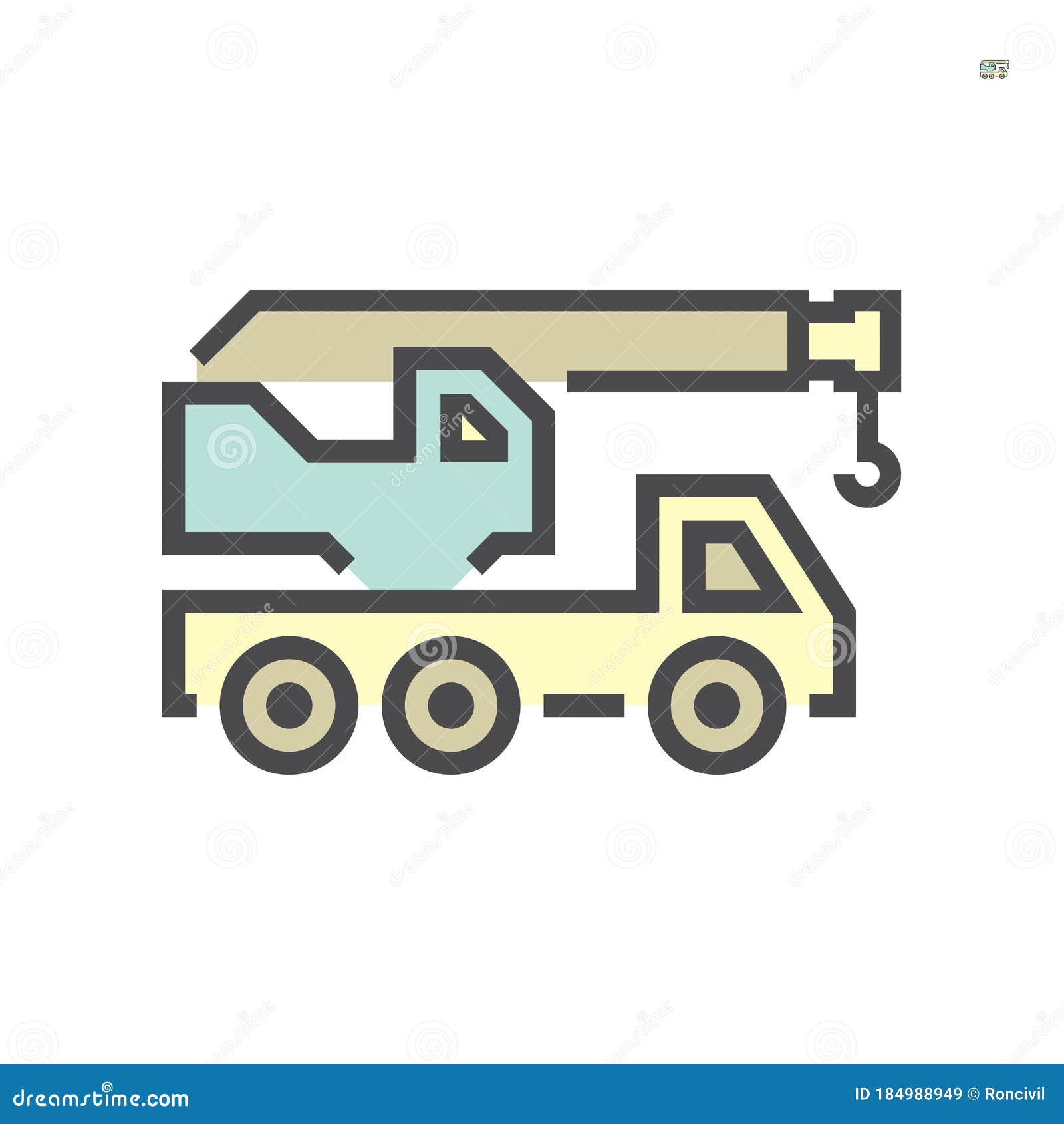 Mobile crane icon stock vector. Illustration of hiab - 184988949