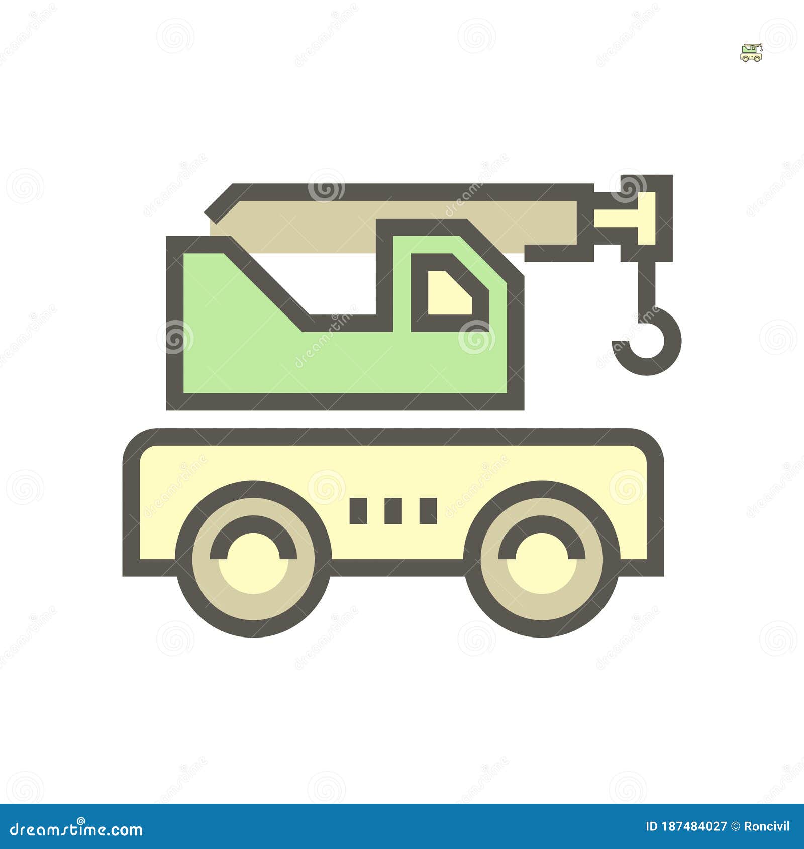 Mobile crane icon stock vector. Illustration of crawler - 187484027