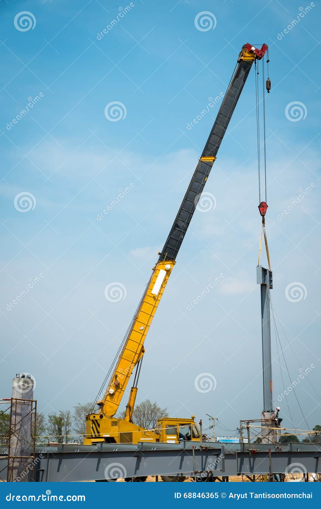 Mobile crane stock image. Image of building, equipment - 68846365