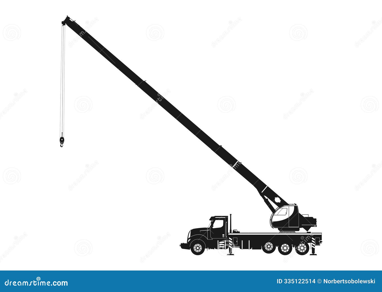 Silhouette of a Truck-mounted Crane. Side View Stock Vector ...