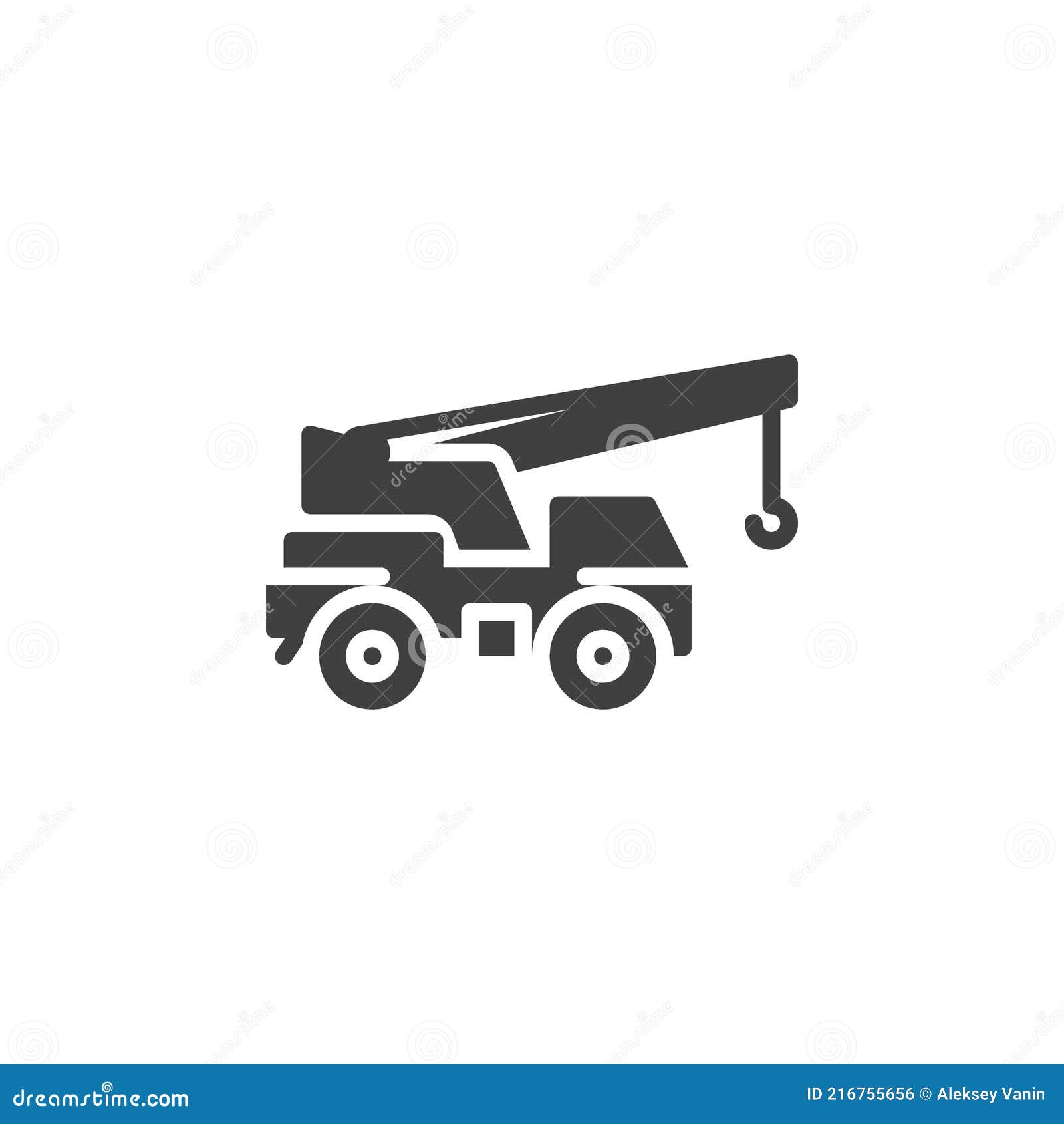 Mobile crane vector icon stock vector. Illustration of simple - 216755656
