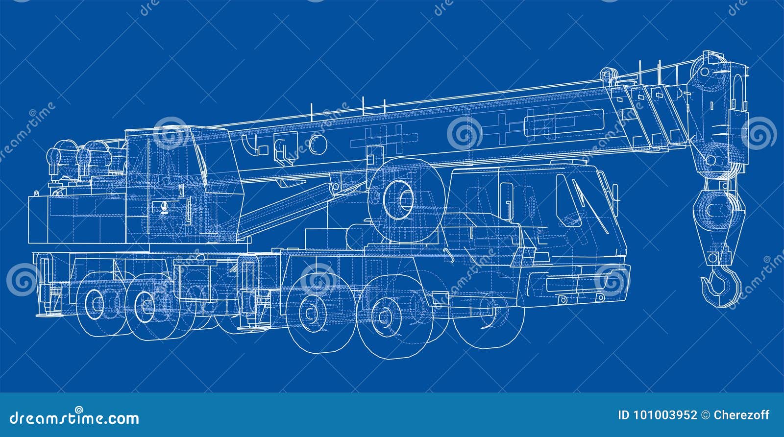 Mobile crane. Vector stock vector. Illustration of power - 101003952