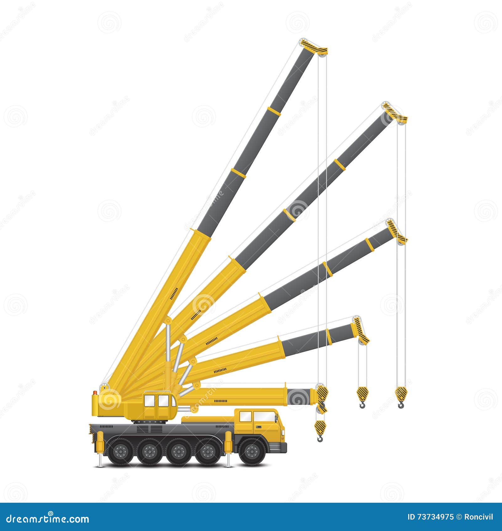Mobile crane vector stock vector. Illustration of heavy - 73734975