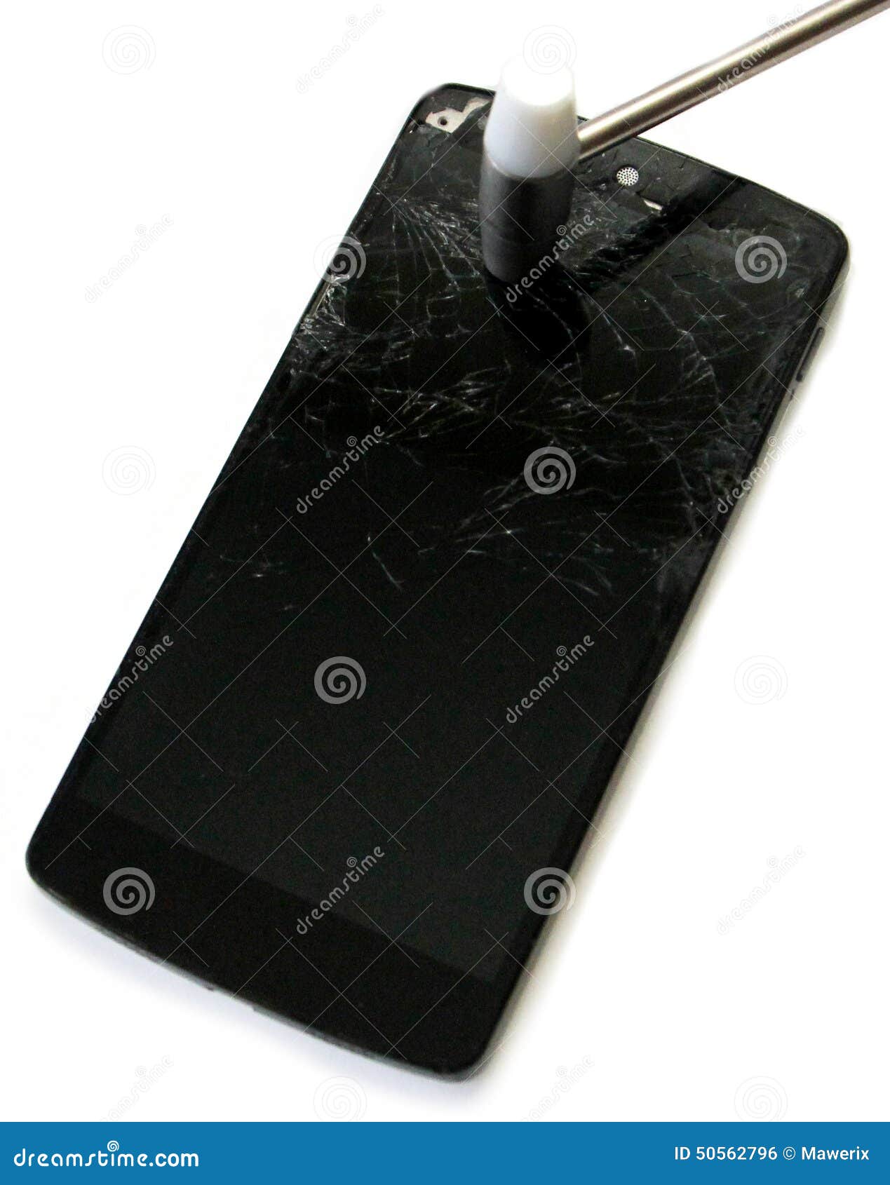 Mobile with crashed screen stock photo. Image of broken - 50562796