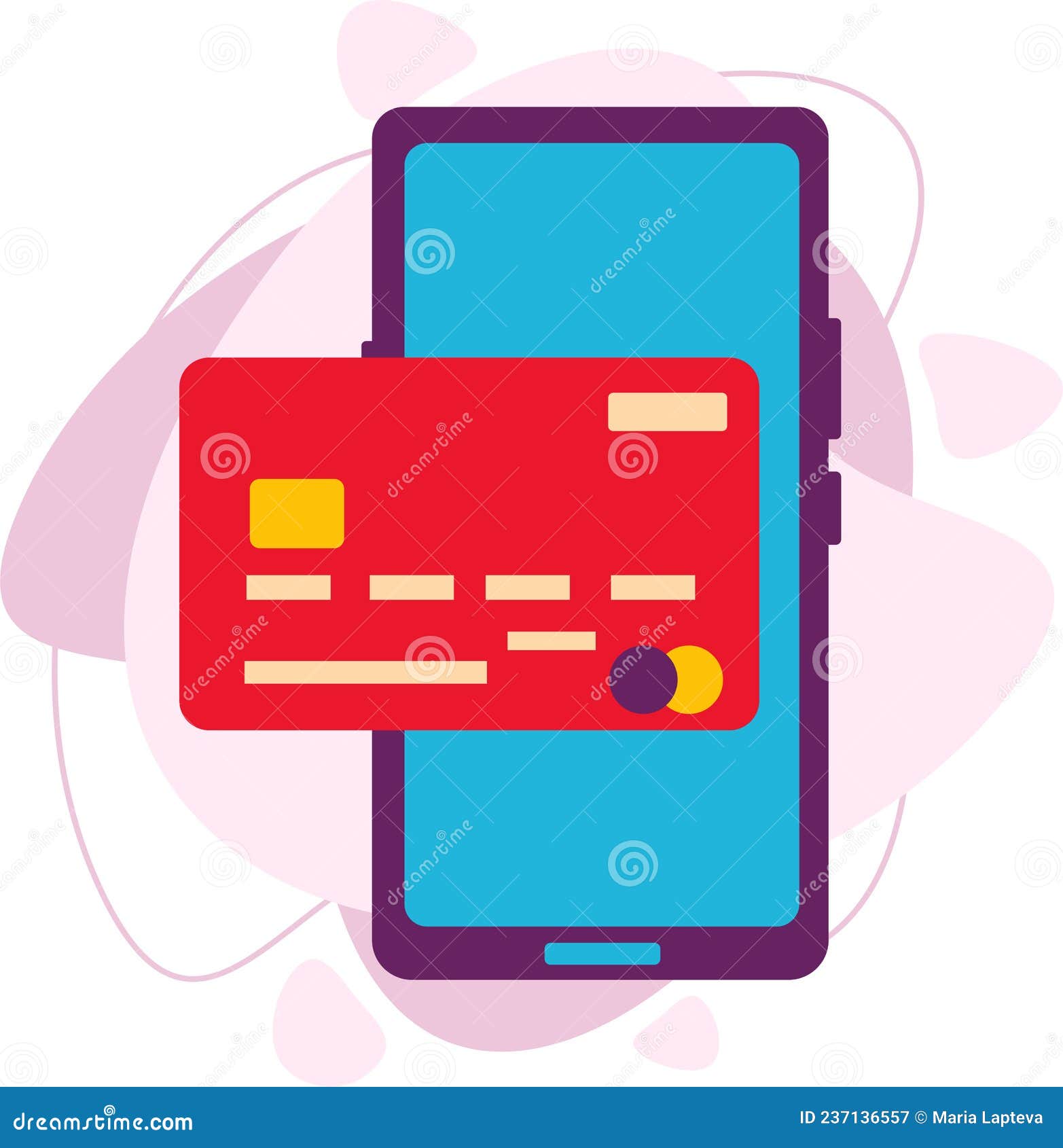 Mobile Credit Card Payment. Smartphone and Card Stock Vector ...