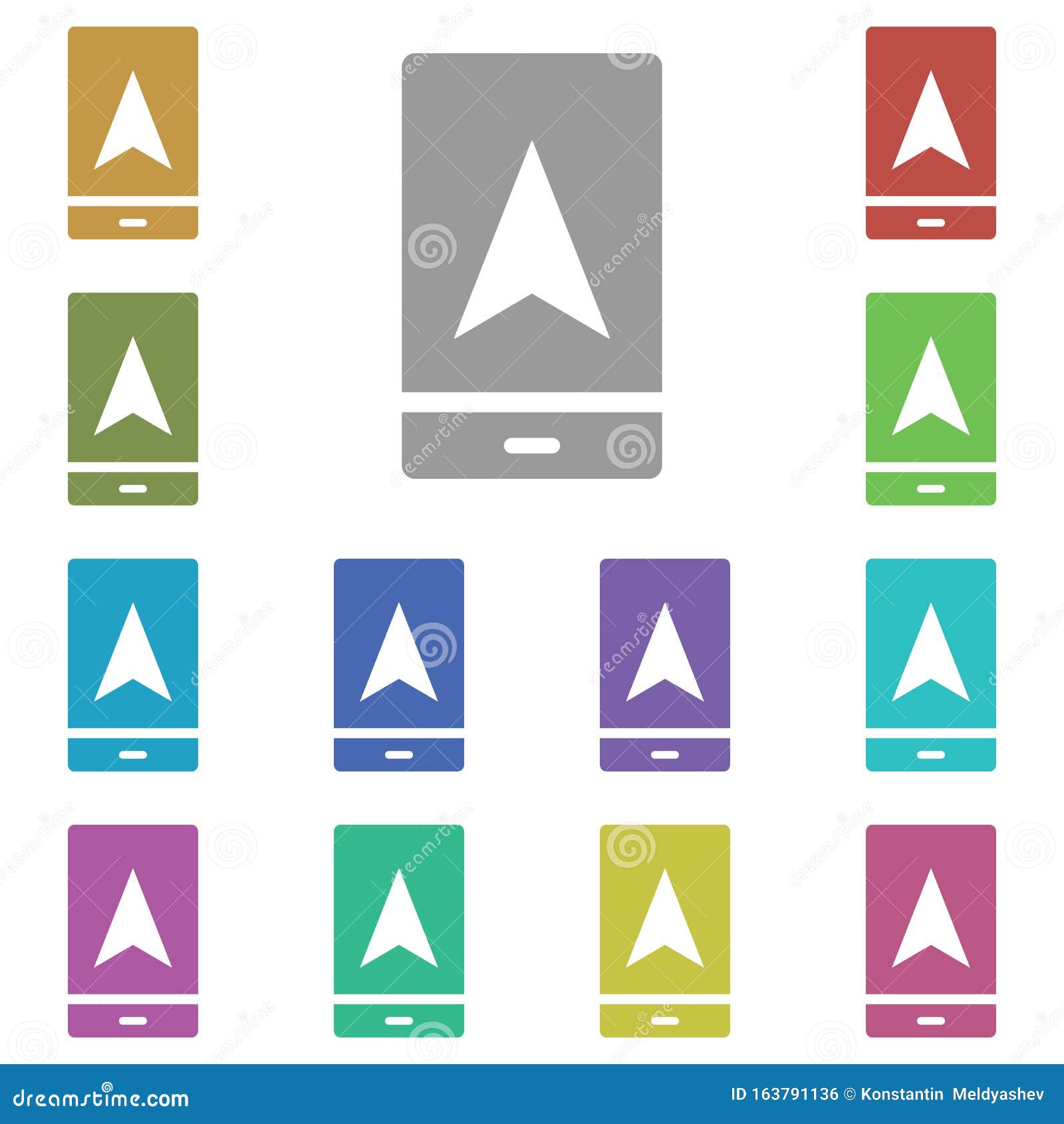 Mobile, Cursor, Location Multi Color Icon. Simple Glyph, Flat Vector of ...