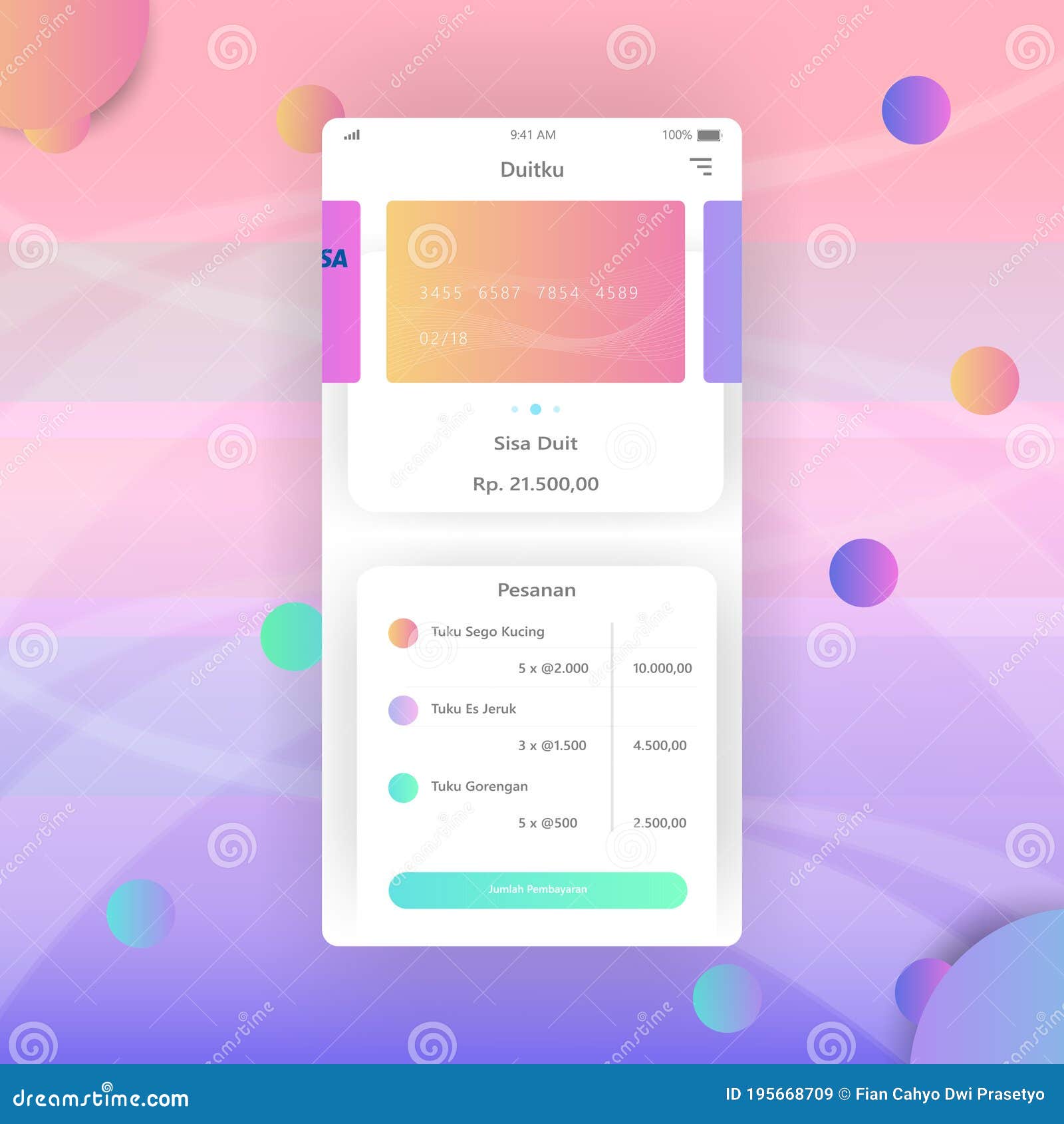Mobile Dashboard Template Gradient Free Vector Stock Vector ...