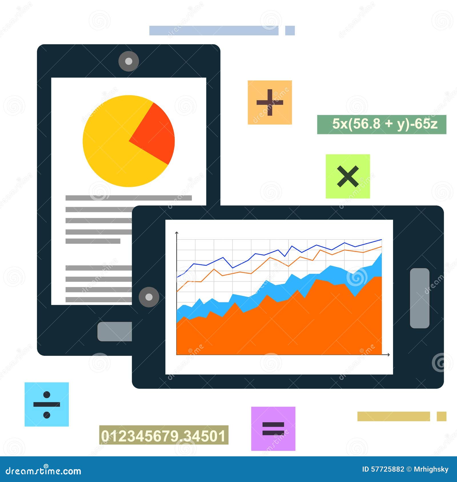 Mobile Data Charts and Statistics Stock Vector - Illustration of mobile ...