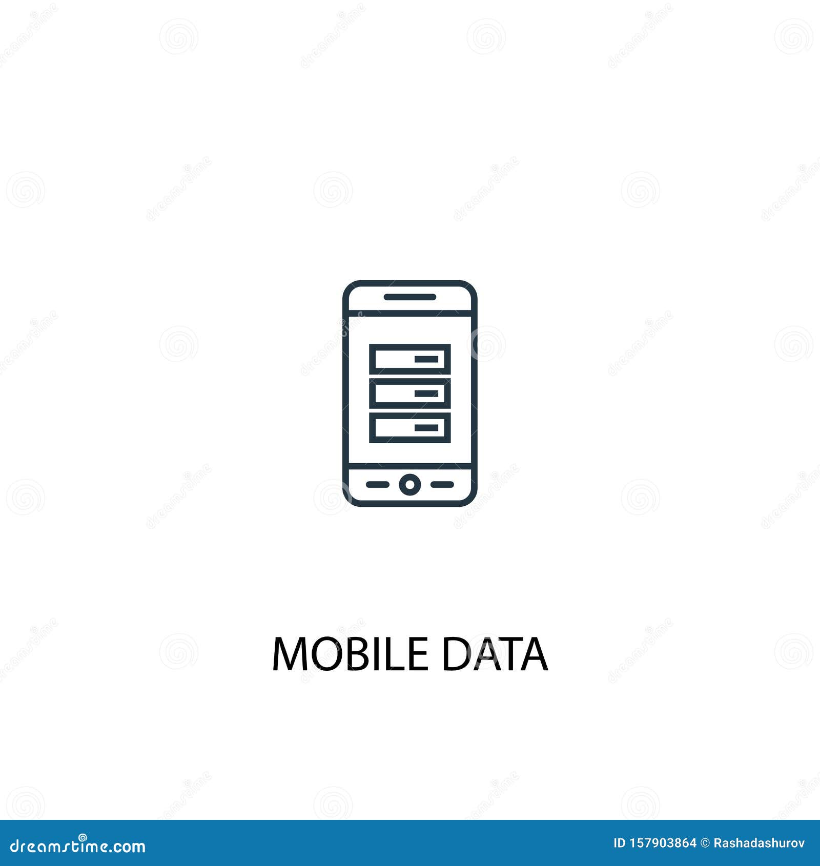 Mobile Data Concept Line Icon. Simple Stock Vector - Illustration of ...