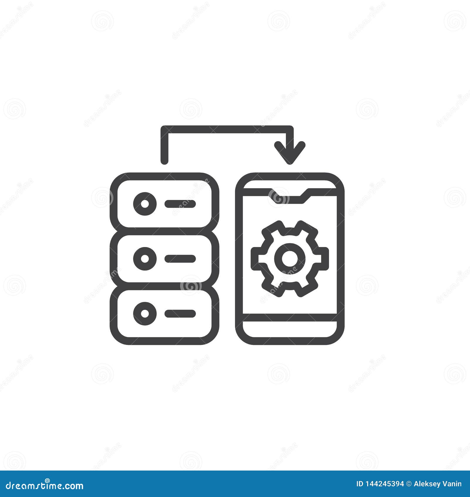 Mobile Data Connection Settings Line Icon Stock Vector - Illustration ...