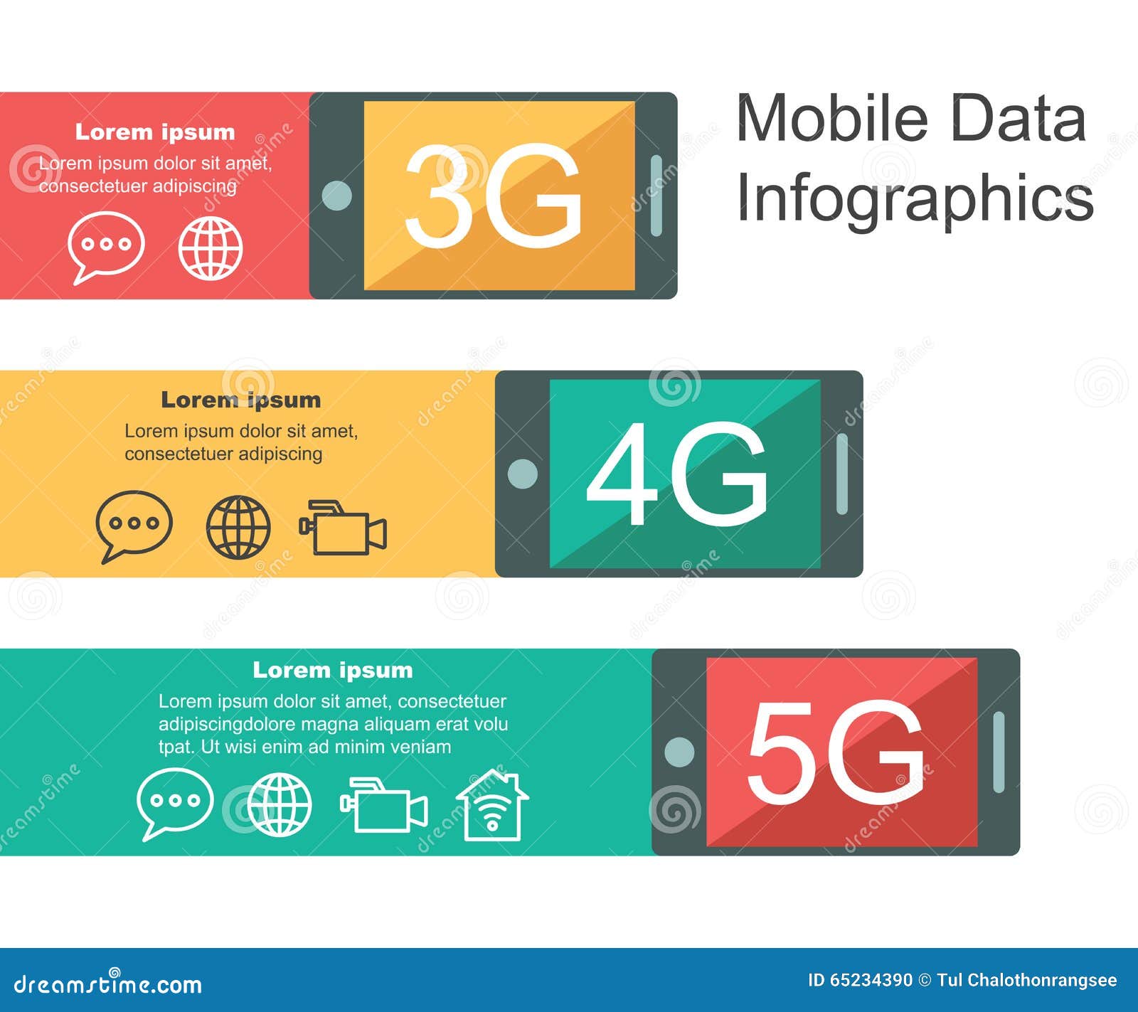 Mobile data infographics stock vector. Illustration of modern - 65234390