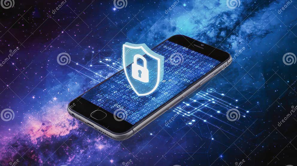Mobile Data Protection and Encryption Technology Stock Image - Image of ...