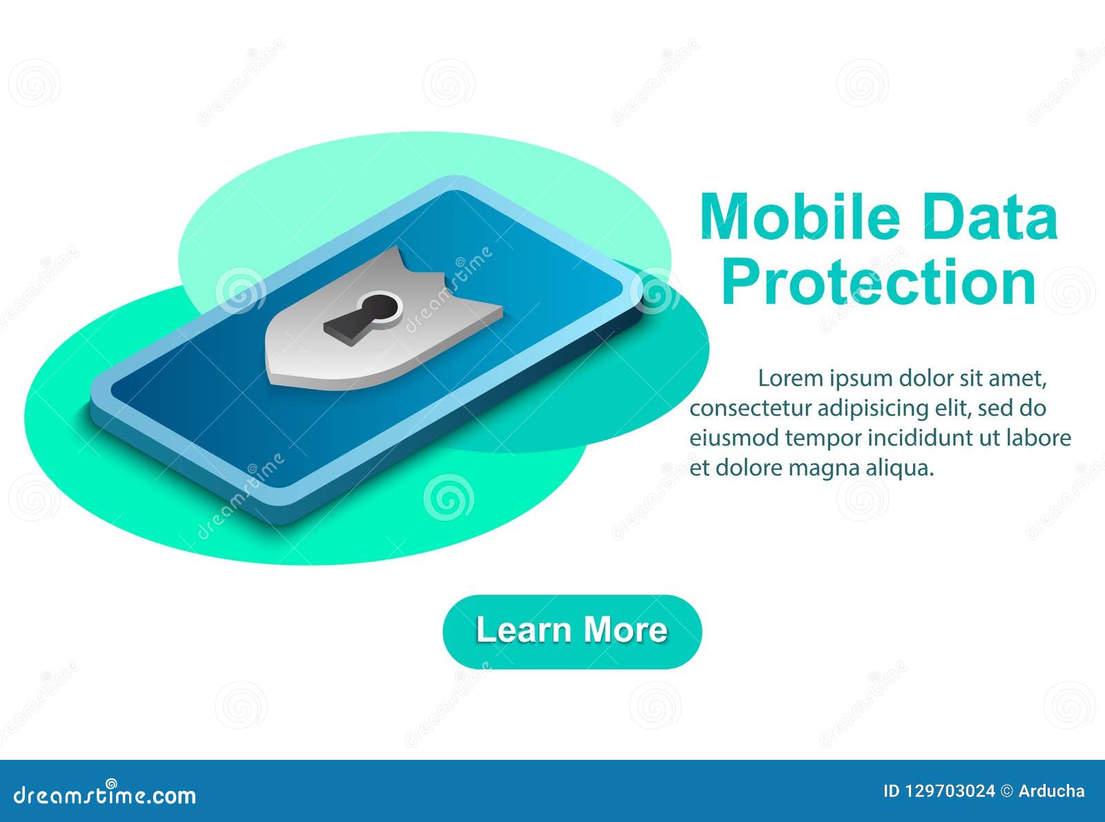 Mobile data protection stock vector. Illustration of access - 129703024